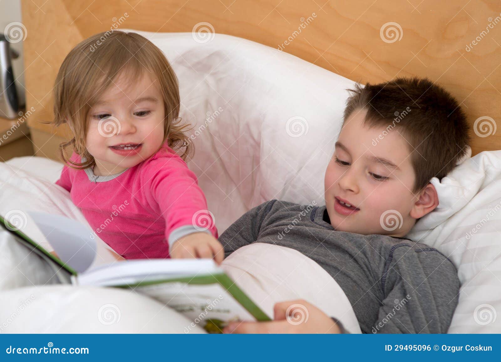 Siblings Reading stock photo. Image of brother, child - 29495096