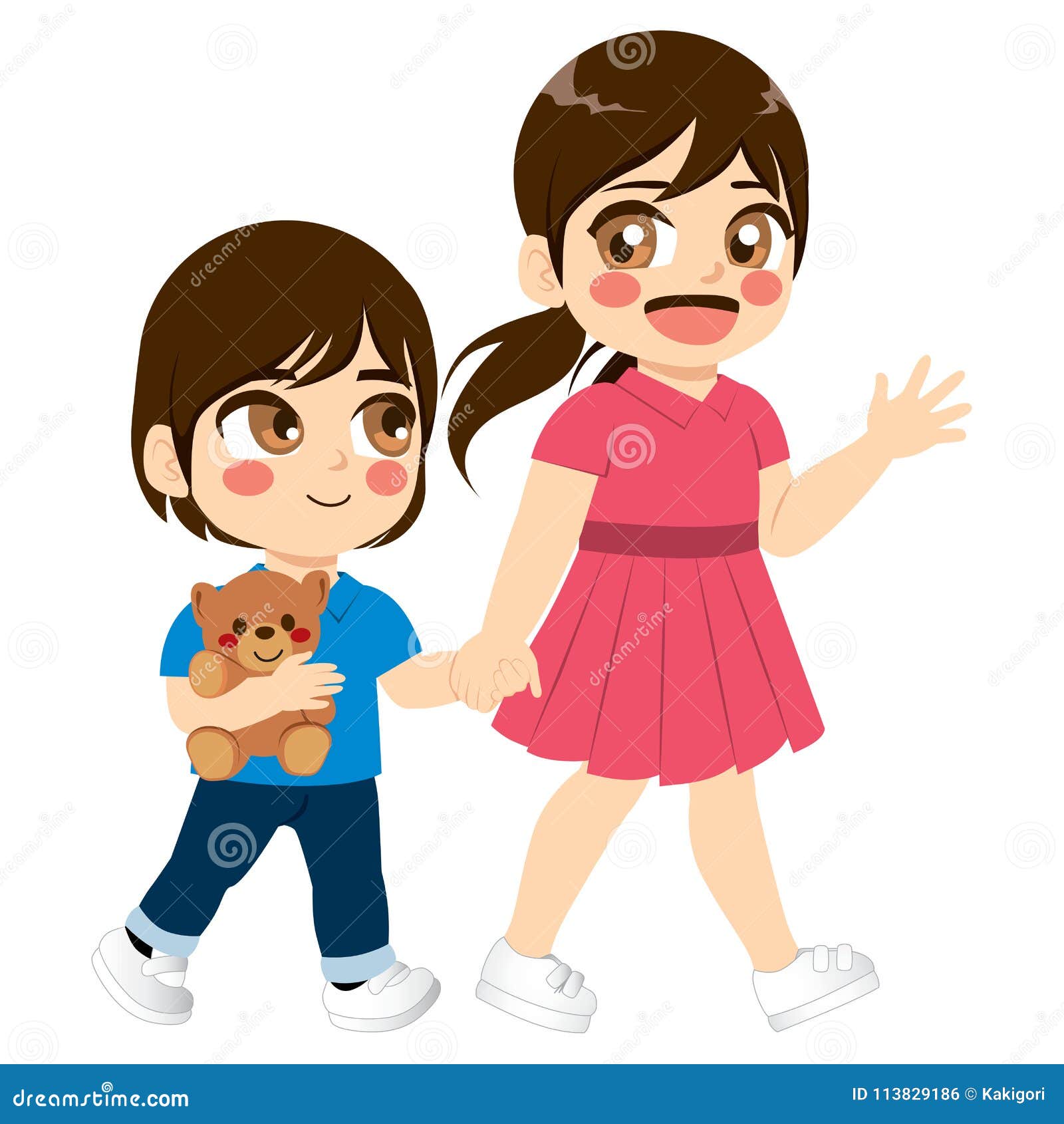 Siblings Walking stock vector. Illustration of siblings - 113829186