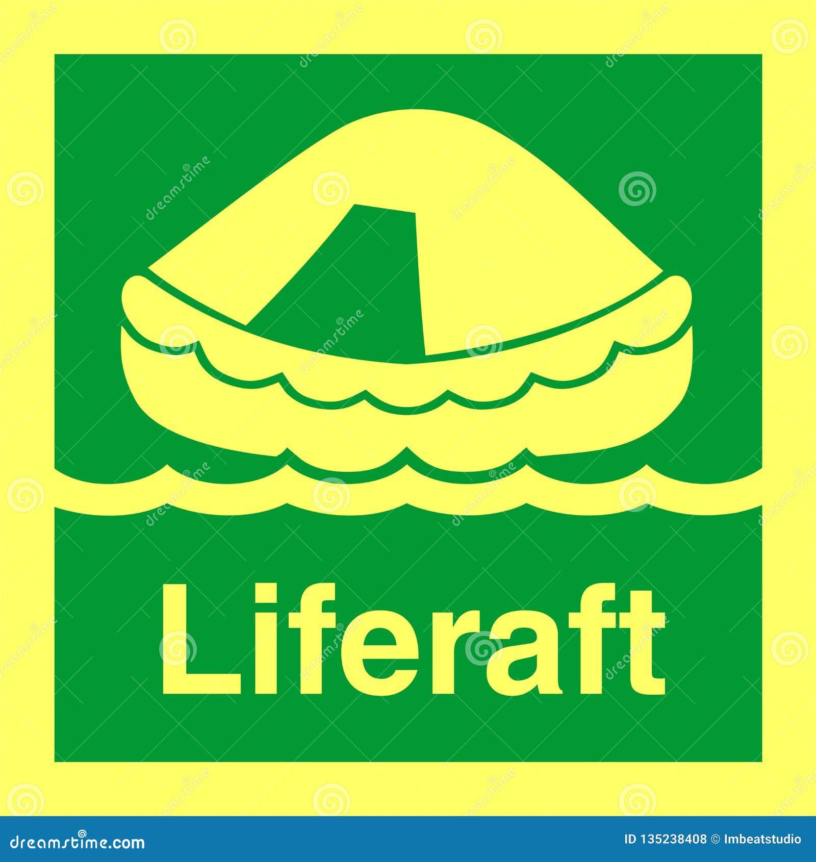 Sicherheits-Zeichen-Bild IMO SOLAS IMPA - Rettungsfloß Stock Abbildung ...