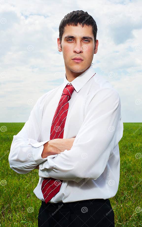 Sicherlich Ernster Geschäftsmann Stockfoto - Bild von jung, himmel ...