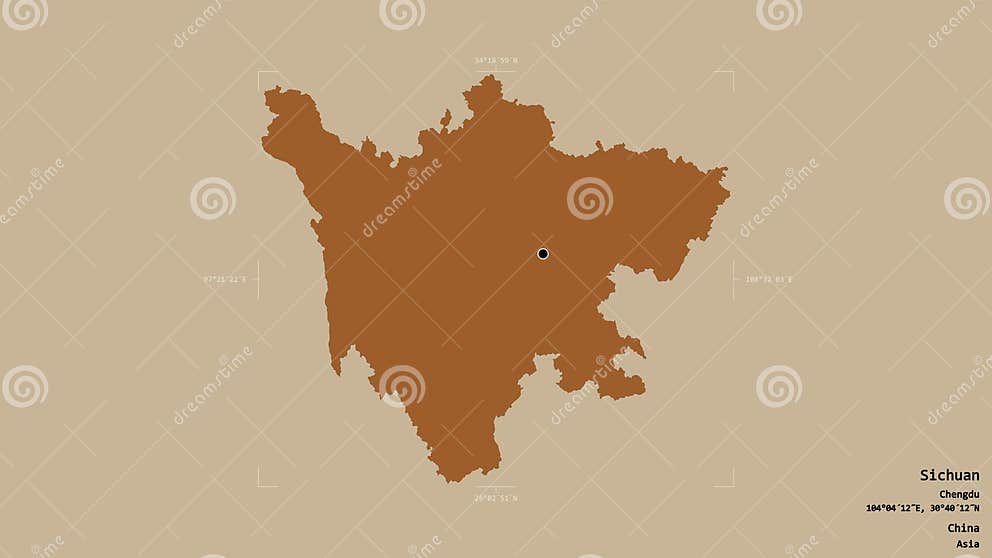 Sichuan - China. Bounding Box. Pattern Stock Illustration ...