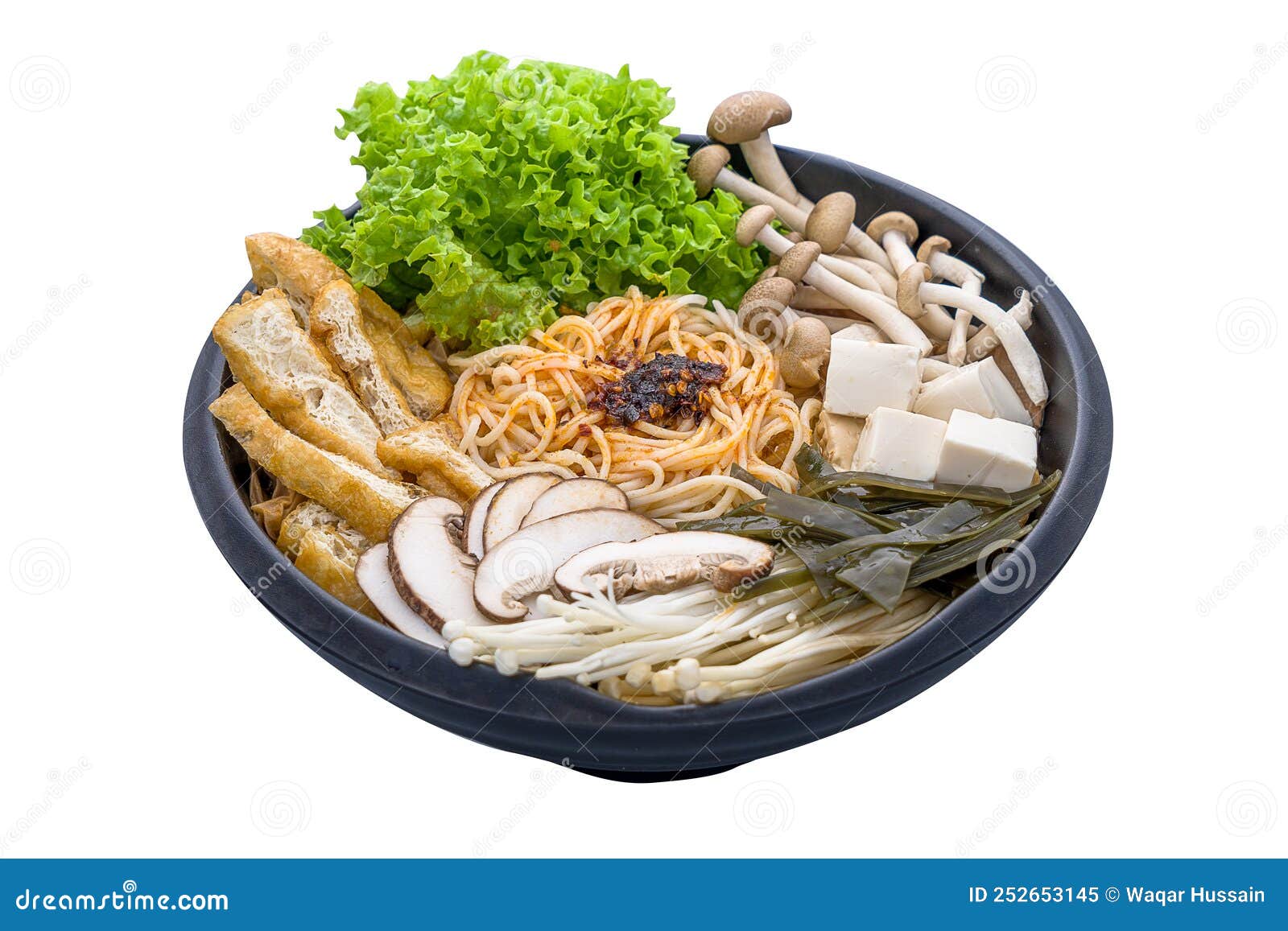 Sichuan Mala Ramen Served in Dish Isolated on Plain White Background ...