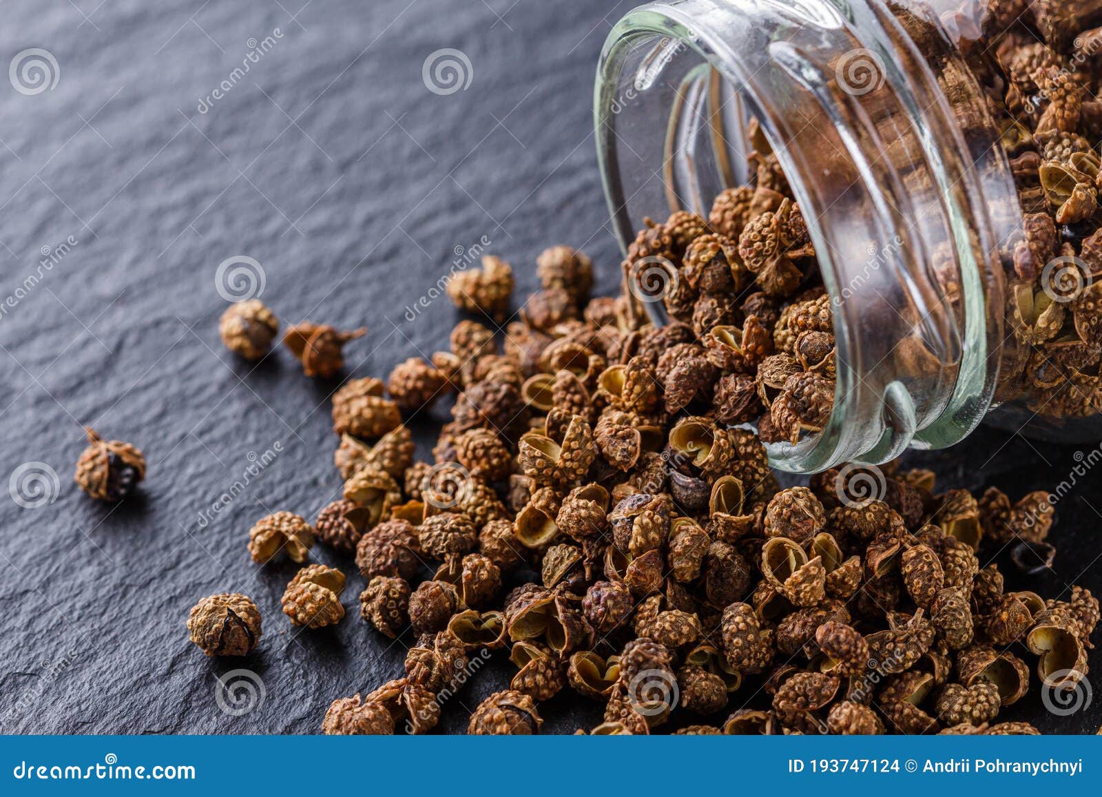 Sichuan Pepper on a Dark Stone Background Stock Photo - Image of pepper ...