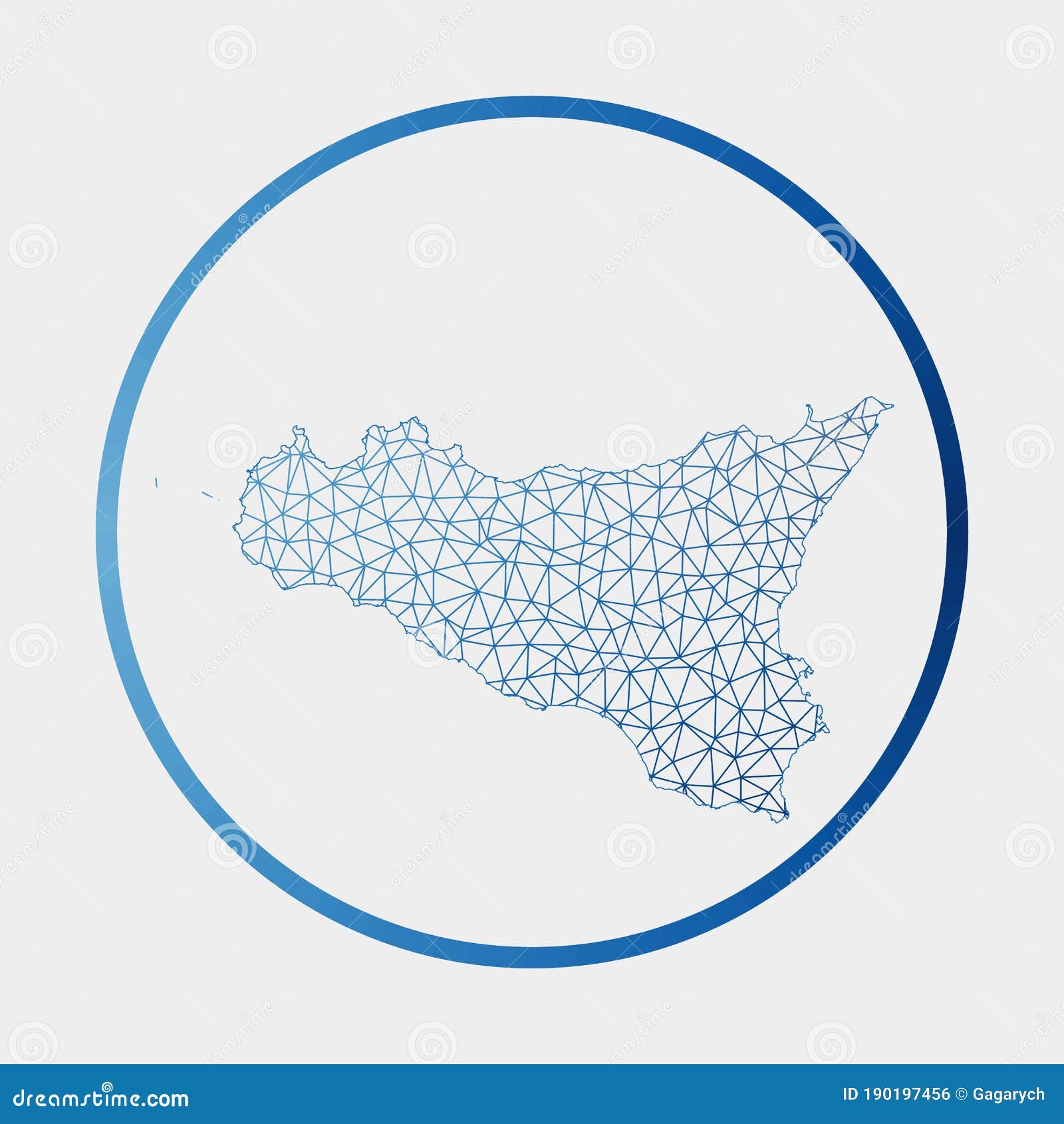 Sicilia icon. stock vector. Illustration of island, round - 190197456