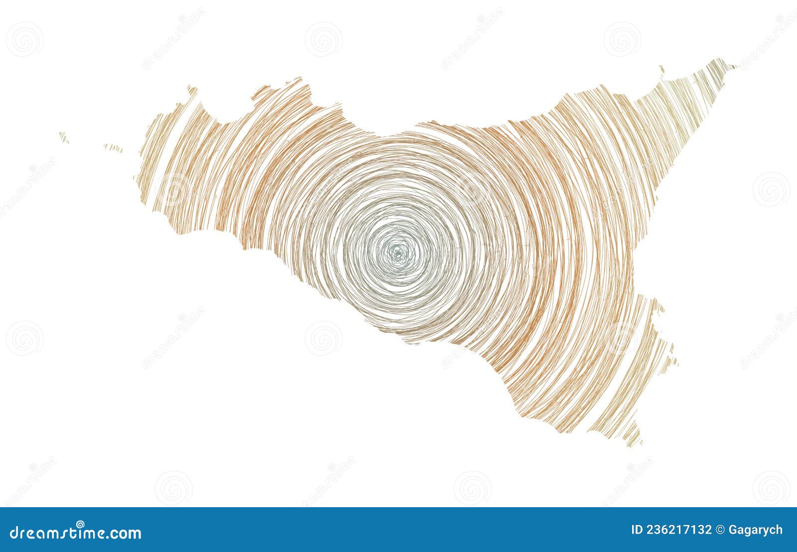 Sicilia Map Filled with Concentric Circles. Stock Vector - Illustration ...