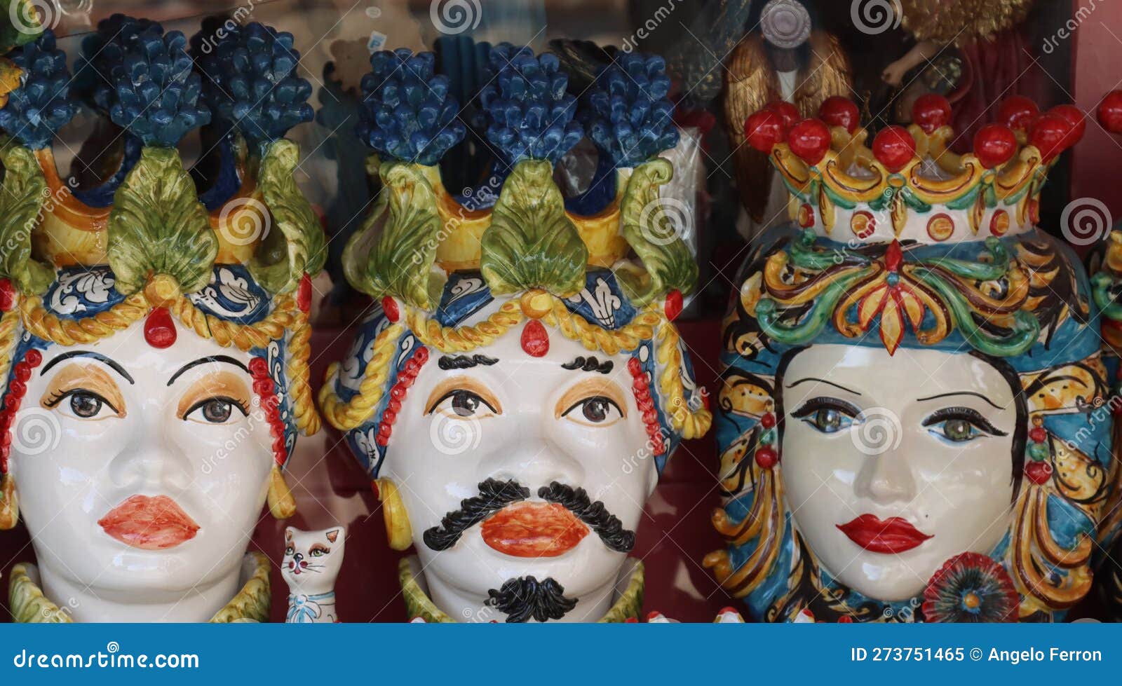 Sicilian Ceramic Faces of Mori- Stock Image - Image of historic, arabic ...