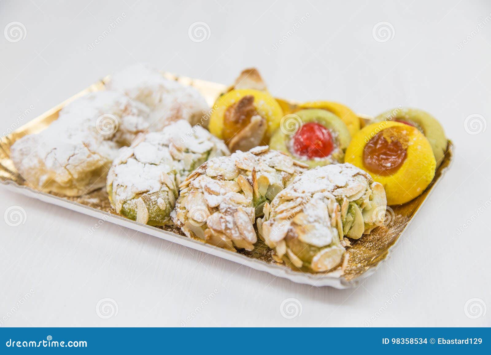 Sicilian Pastry on Rectangular Tray Stock Photo - Image of cheese ...