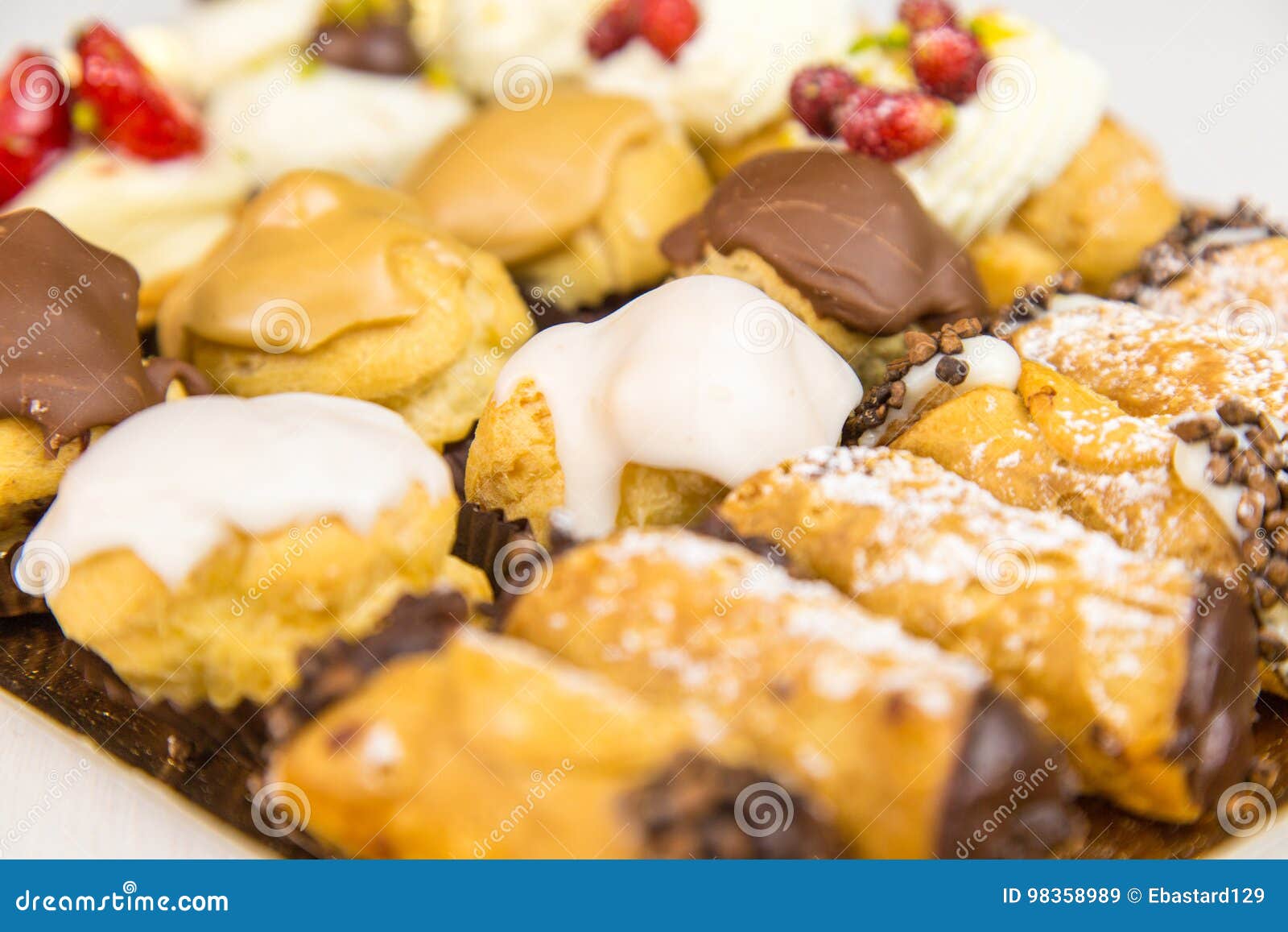 Sicilian Pastry on Rectangular Tray Stock Image - Image of breakfast ...