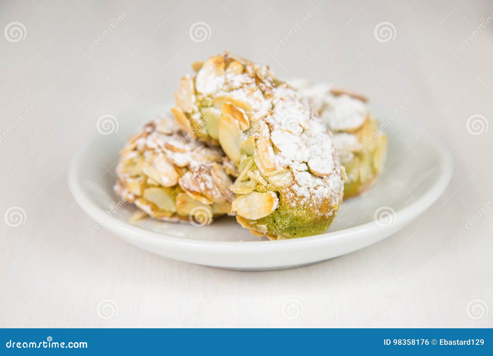 Sicilian Pastry on White Circular Dish Stock Photo - Image of food ...