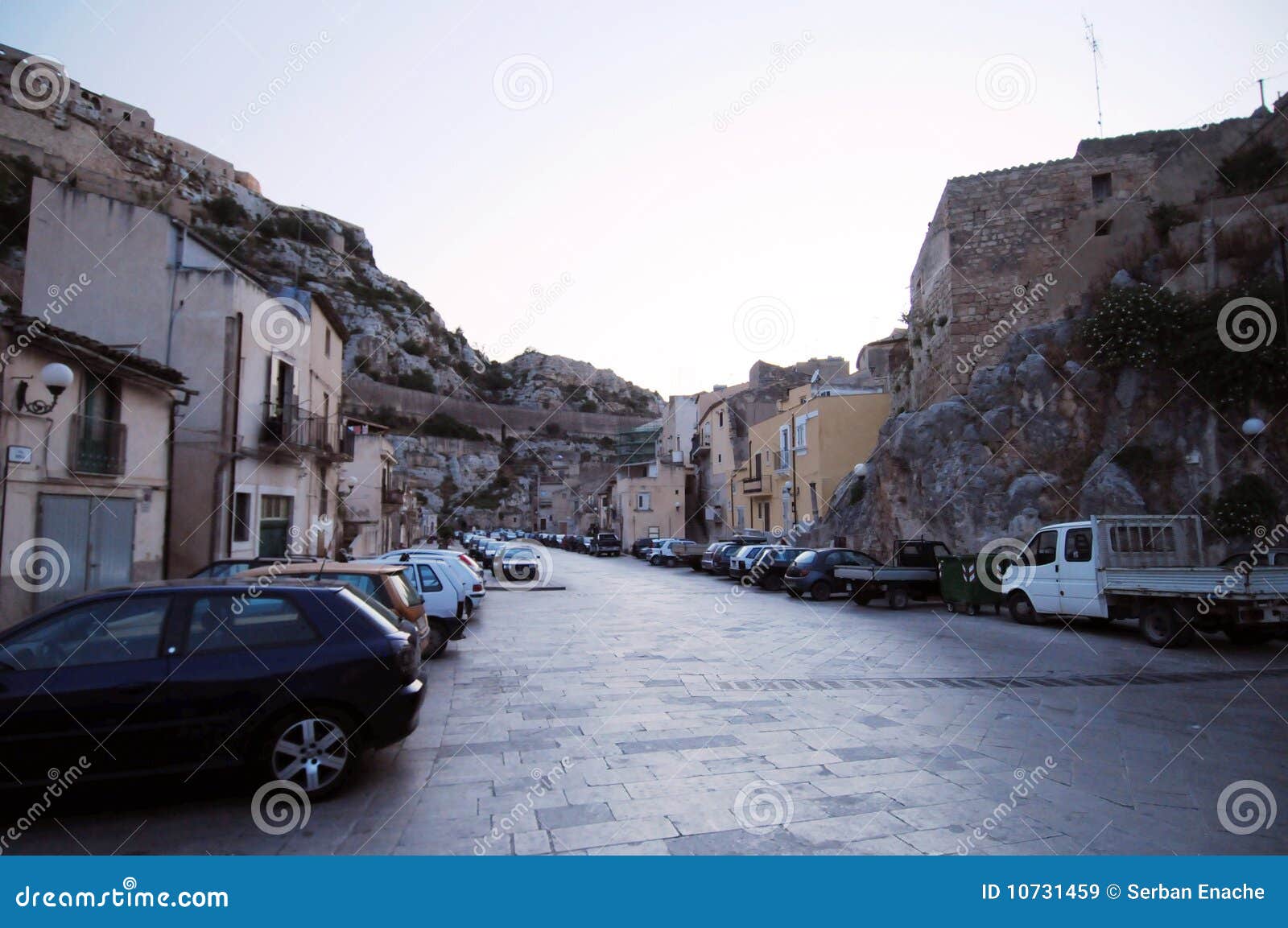 Sicilian street scene stock image. Image of parked, background - 10731459