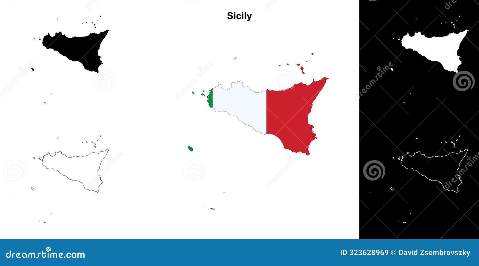 Blank Map Sicily Of Italy. High Quality Map Region Sicily With ...