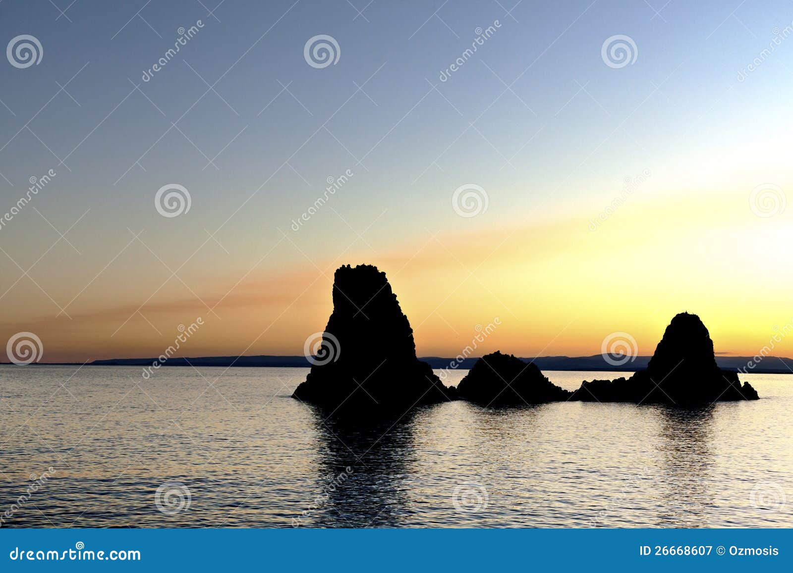 Sicily: Cyclopean Isles in Acitrezza at Sunset. Stock Image - Image of ...
