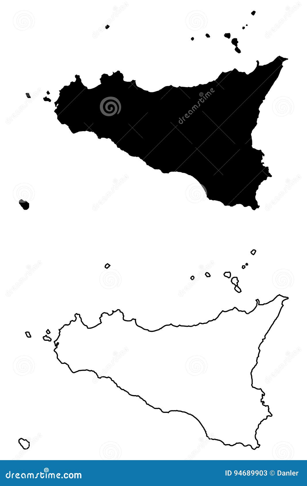 Sicily Island Map - Cdr Format Cartoon Vector | CartoonDealer.com ...