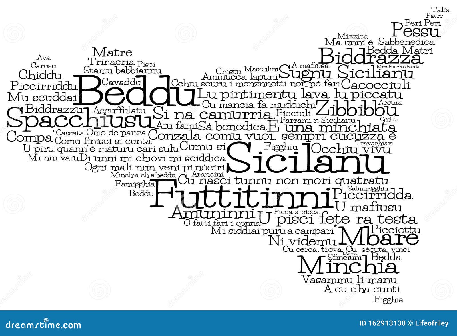 Sicily Map Made from Sicilian Slang Words Stock Illustration ... Sicily Map Made from Sicilian Slang Words Stock Illustration ...