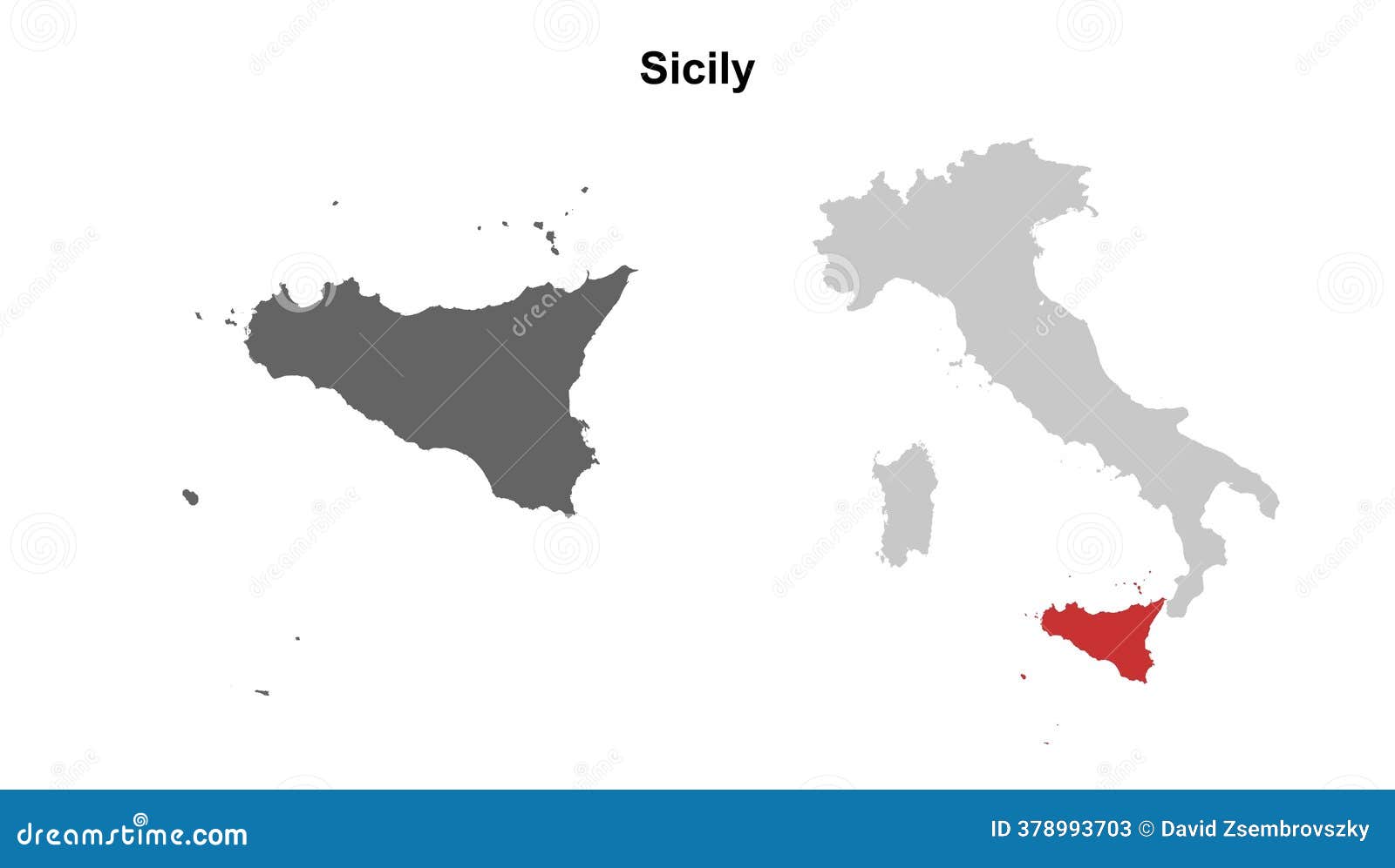Blank Map Sicily Of Italy. High Quality Map Region Sicily With ...
