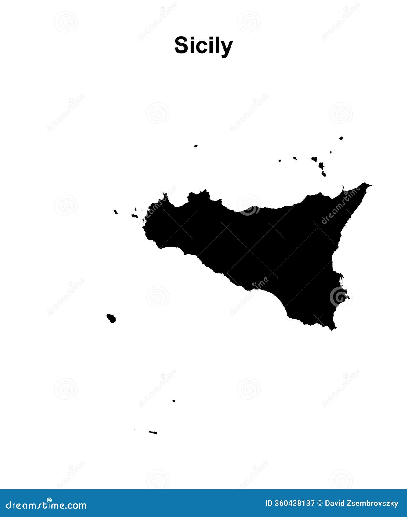 Sicily Outline Map Cartoon Vector | CartoonDealer.com #378993703