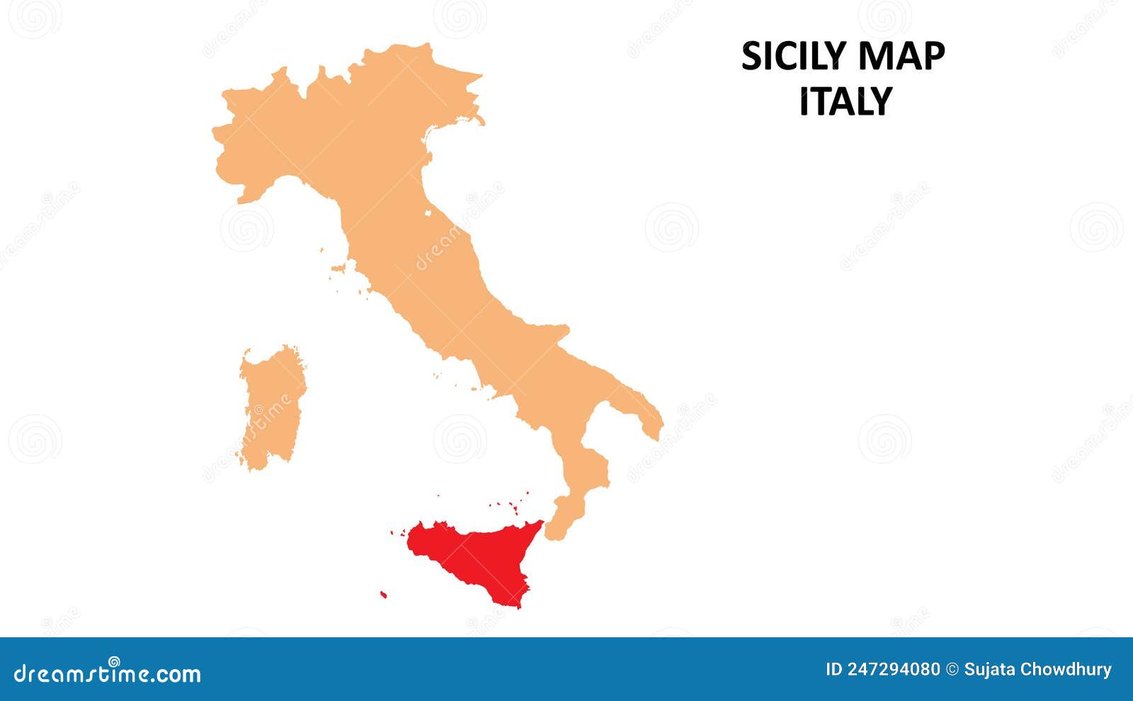 Sicily Regions Map Highlighted on Italy Map Stock Vector - Illustration ...