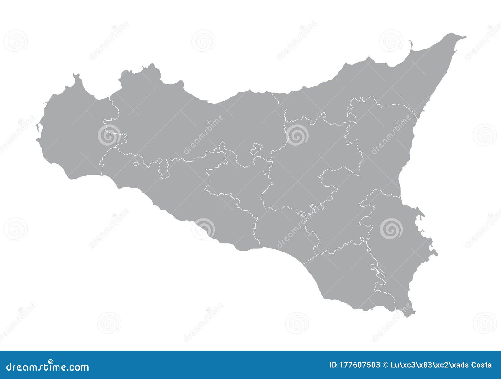 Sicily Regions Map Royalty-Free Stock Photography | CartoonDealer.com ...