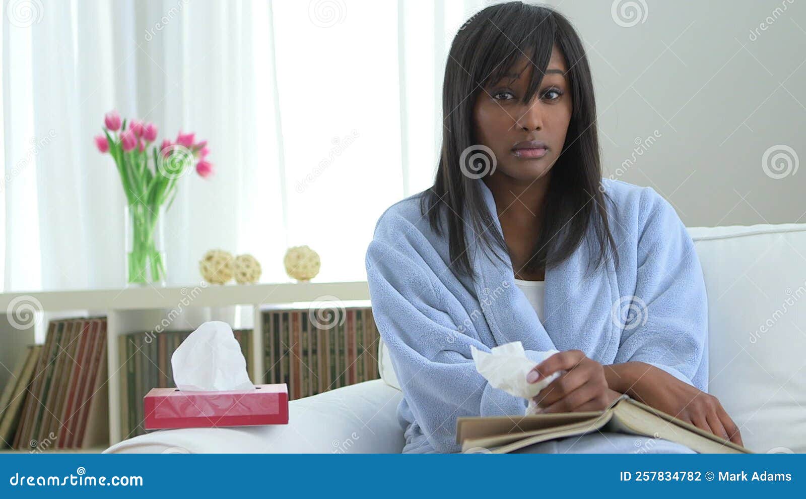 Sick African American Woman Looking at Camera Stock Footage - Video of ...