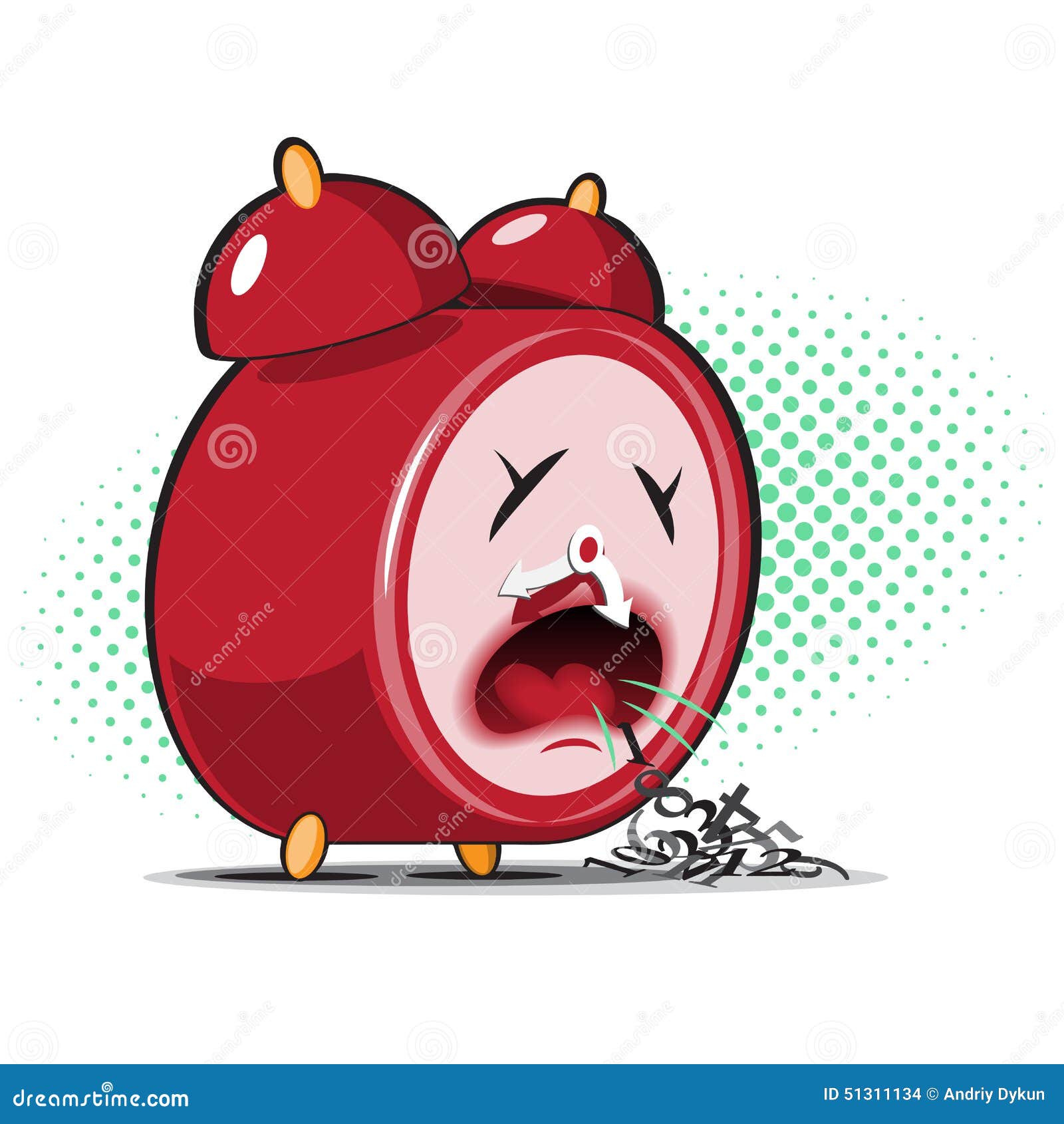 Sick alarm clock stock vector. Illustration of pattern - 51311134