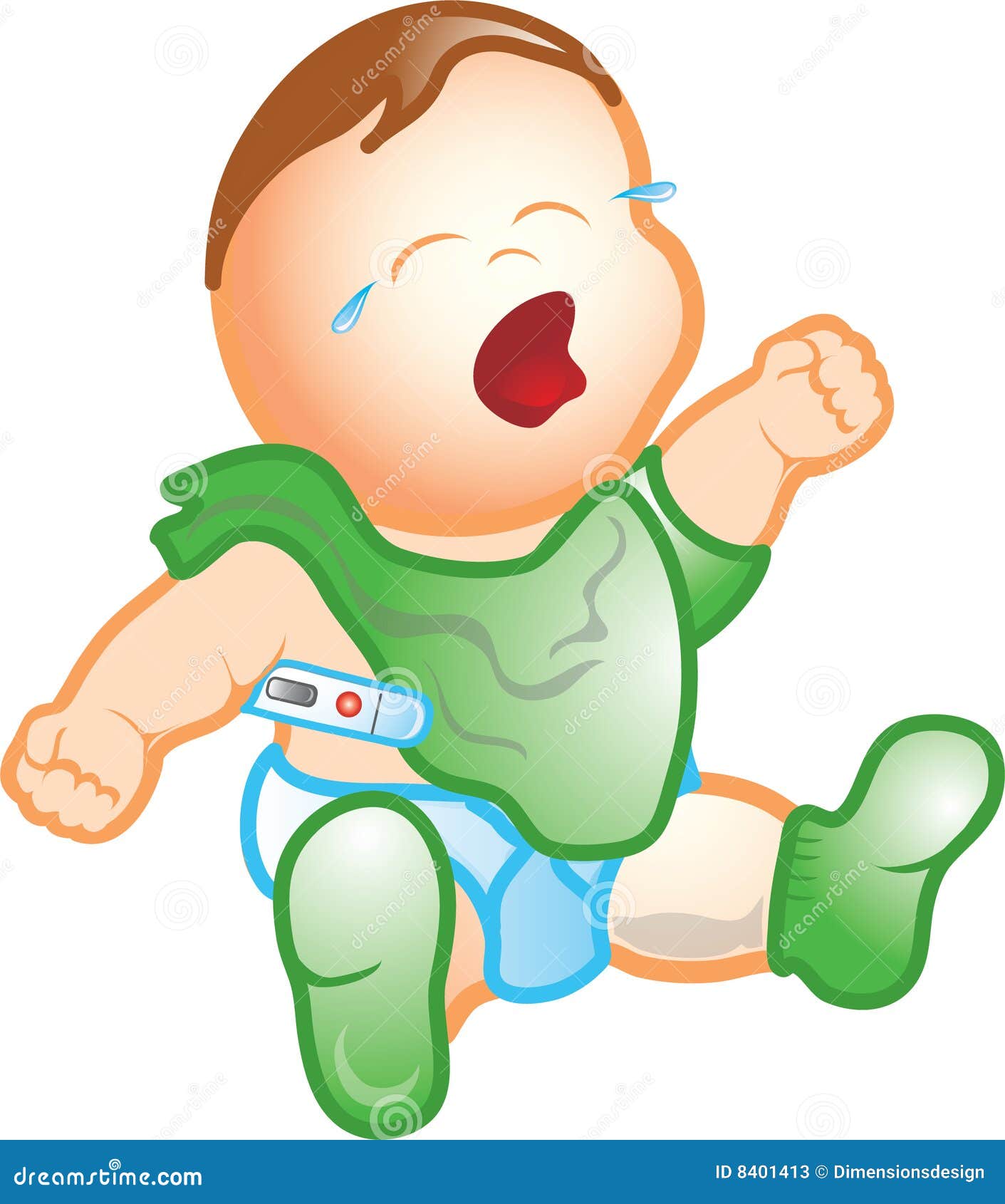 Sick baby stock vector. Illustration of icon, toddler - 8401413