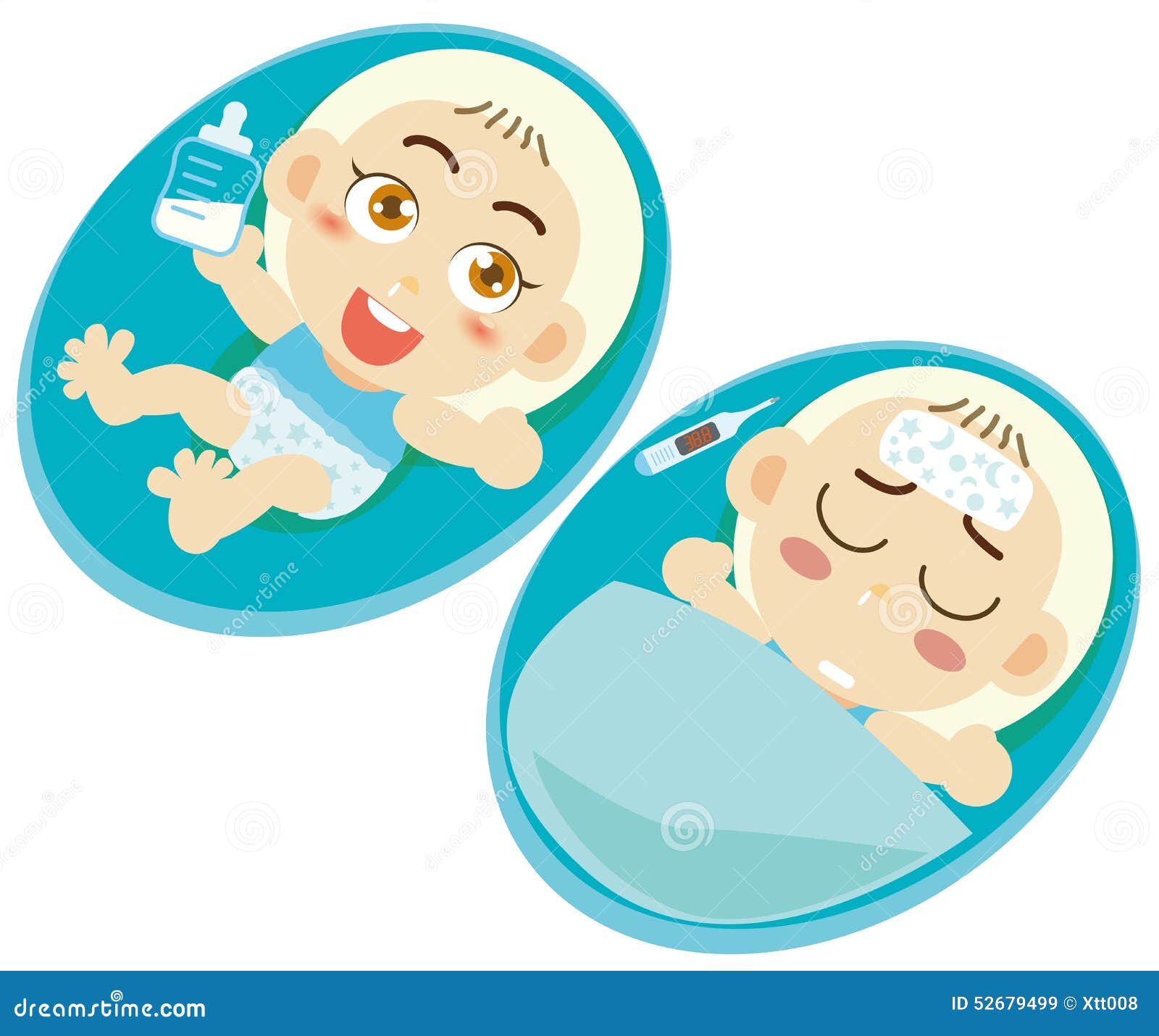 Sick baby boys stock vector. Illustration of blue, unhappy - 52679499