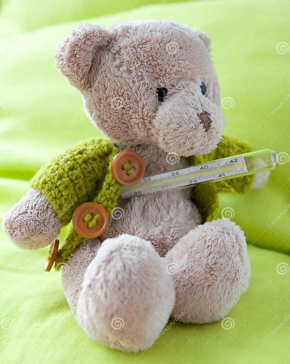 A sick bear stock image. Image of illness, fever, hand - 383327