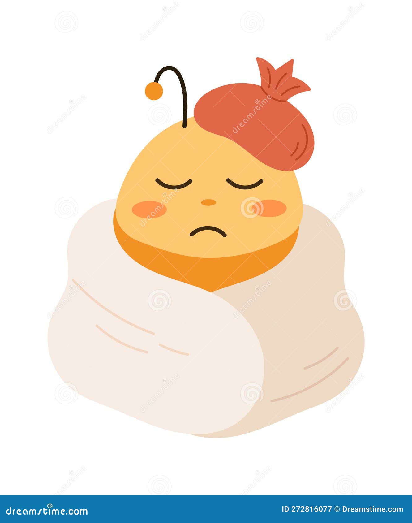 Sick Bee with Warmer stock vector. Illustration of buzz - 272816077