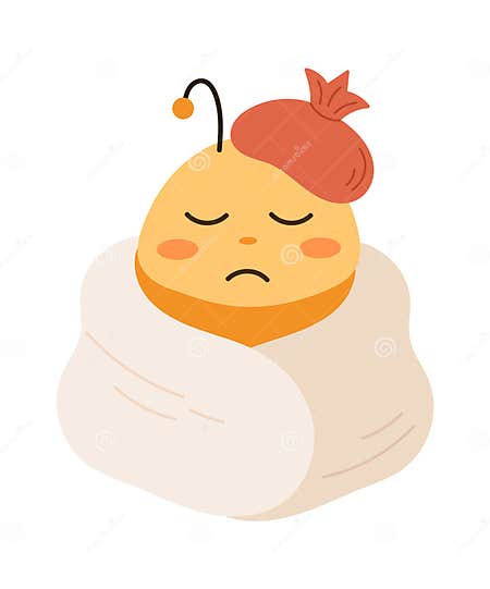 Sick Bee with Warmer stock vector. Illustration of buzz - 272816077