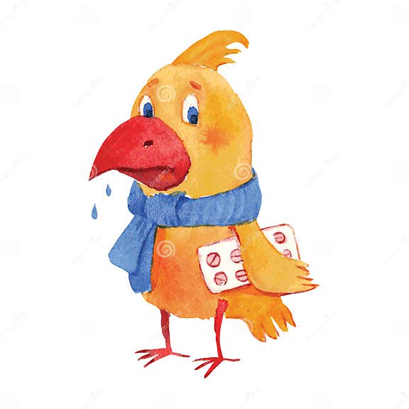 Sick bird stock vector. Illustration of humor, pandemic - 50657007