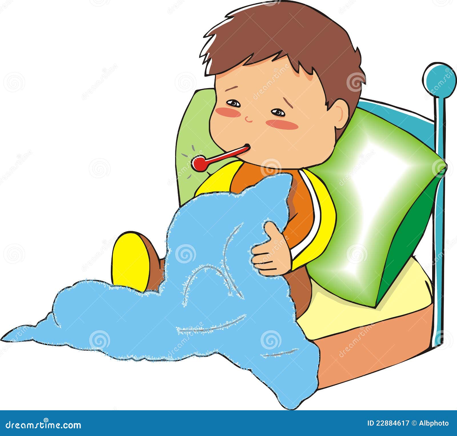 Sick boy stock vector. Illustration of childhood, bacterial - 22884617