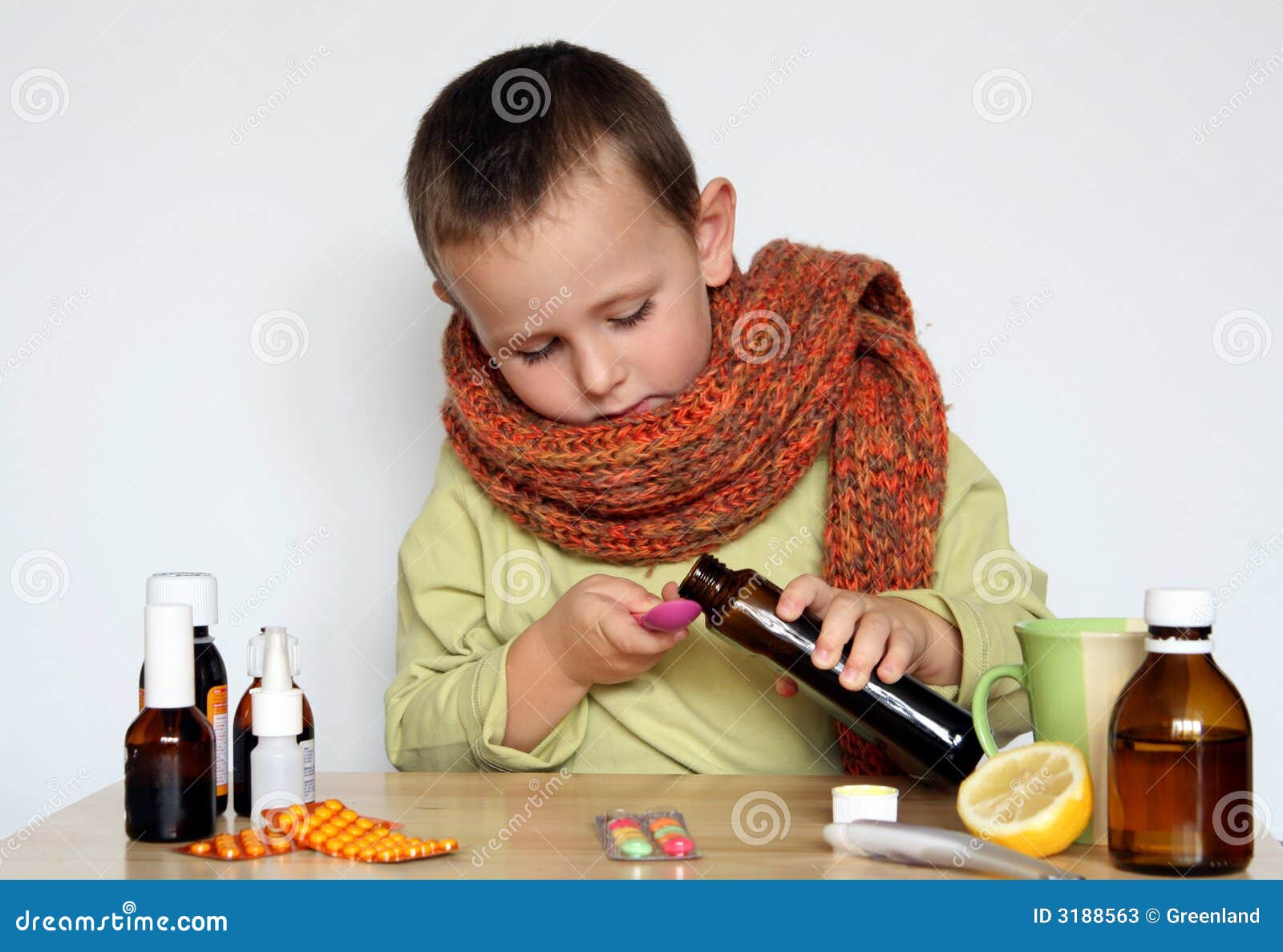 Sick boy stock image. Image of sickness, medicated, disease - 3188563
