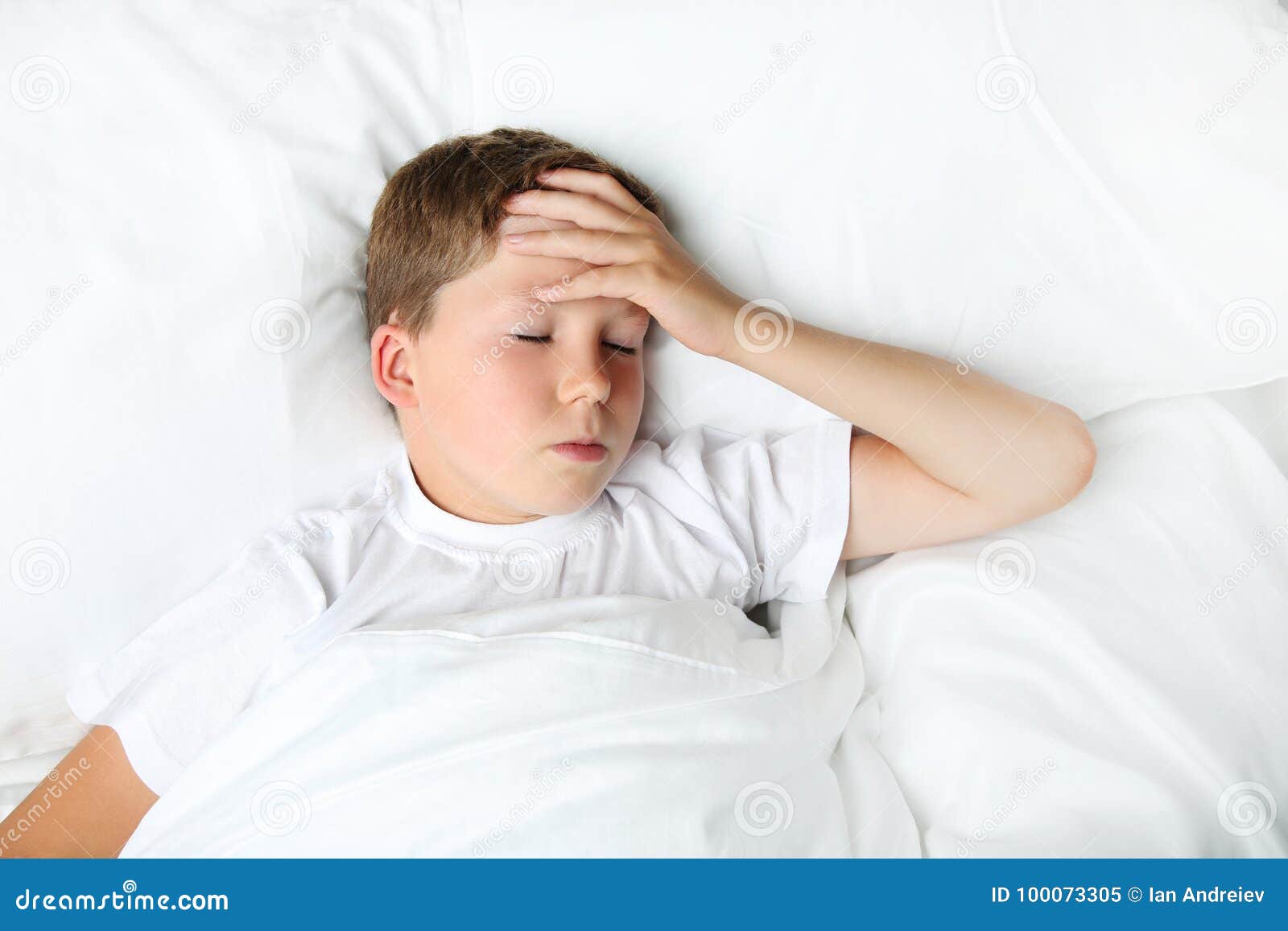 Sick boy stock image. Image of medicine, illness, fever - 100073305