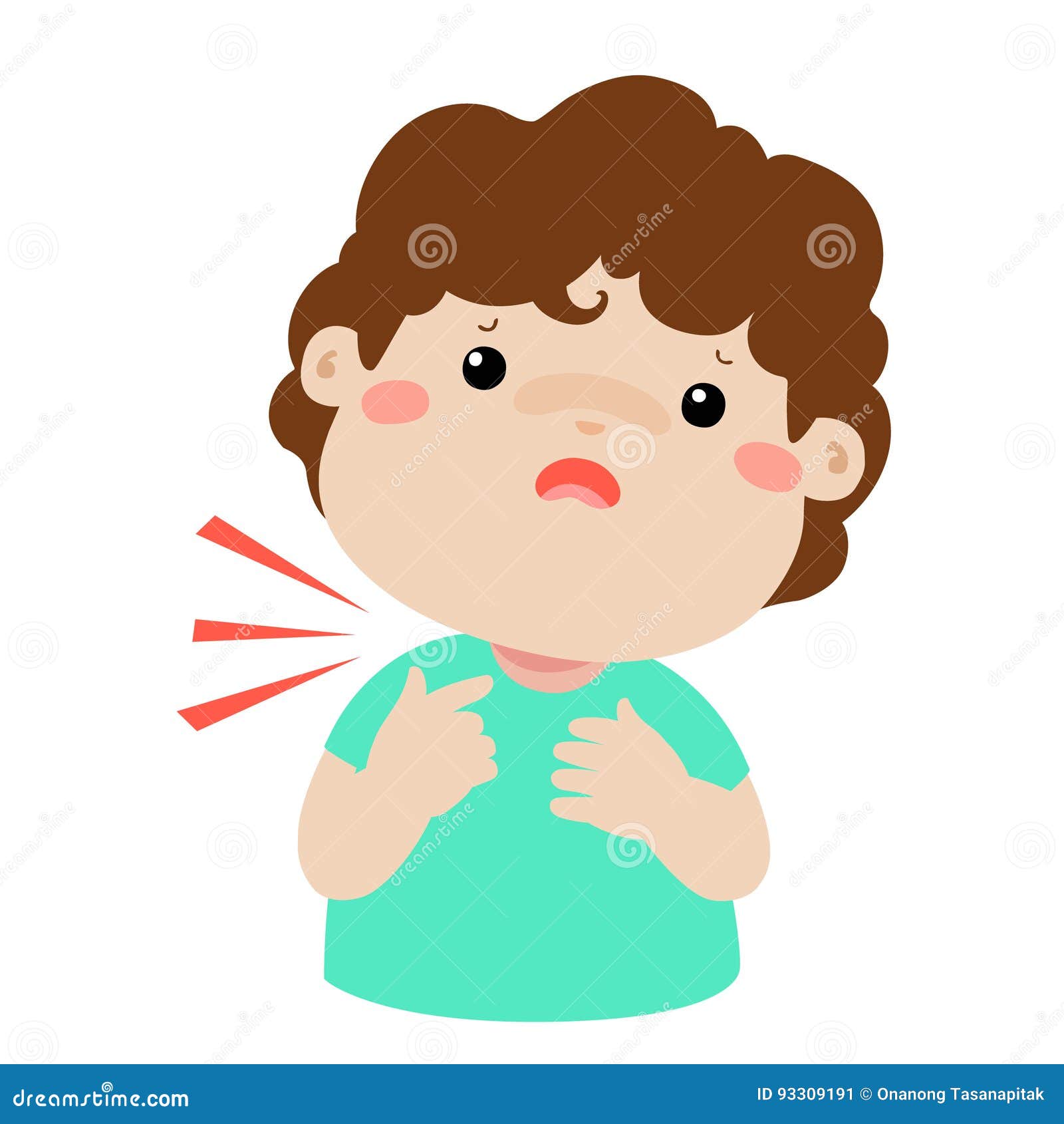 Sick Boy Sore Throat Cartoon . Stock Vector - Illustration of cold ...