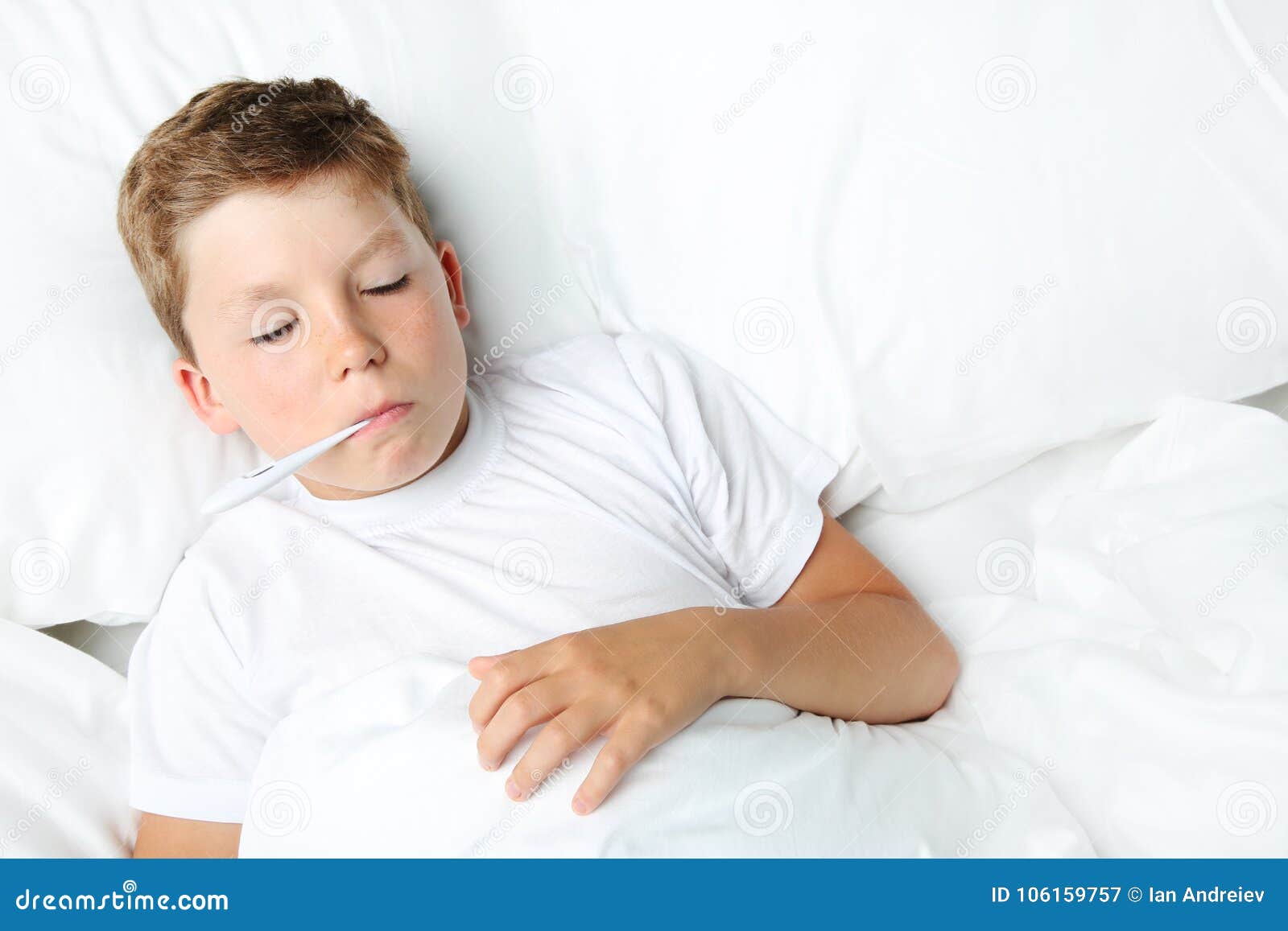 Sick boy stock image. Image of patient, heat, little - 106159757