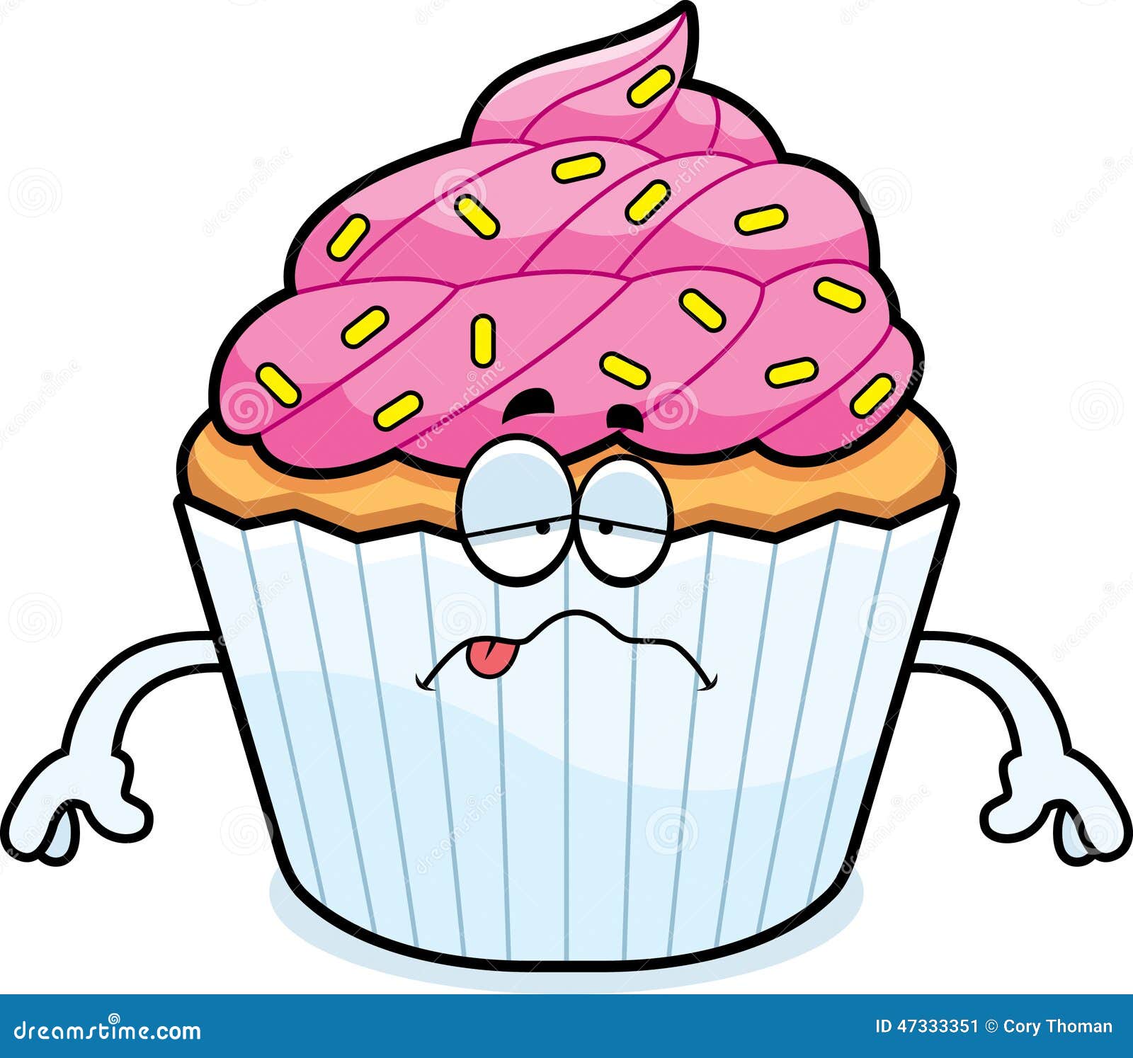 Sick Cartoon Cupcake stock vector. Illustration of dessert - 47333351