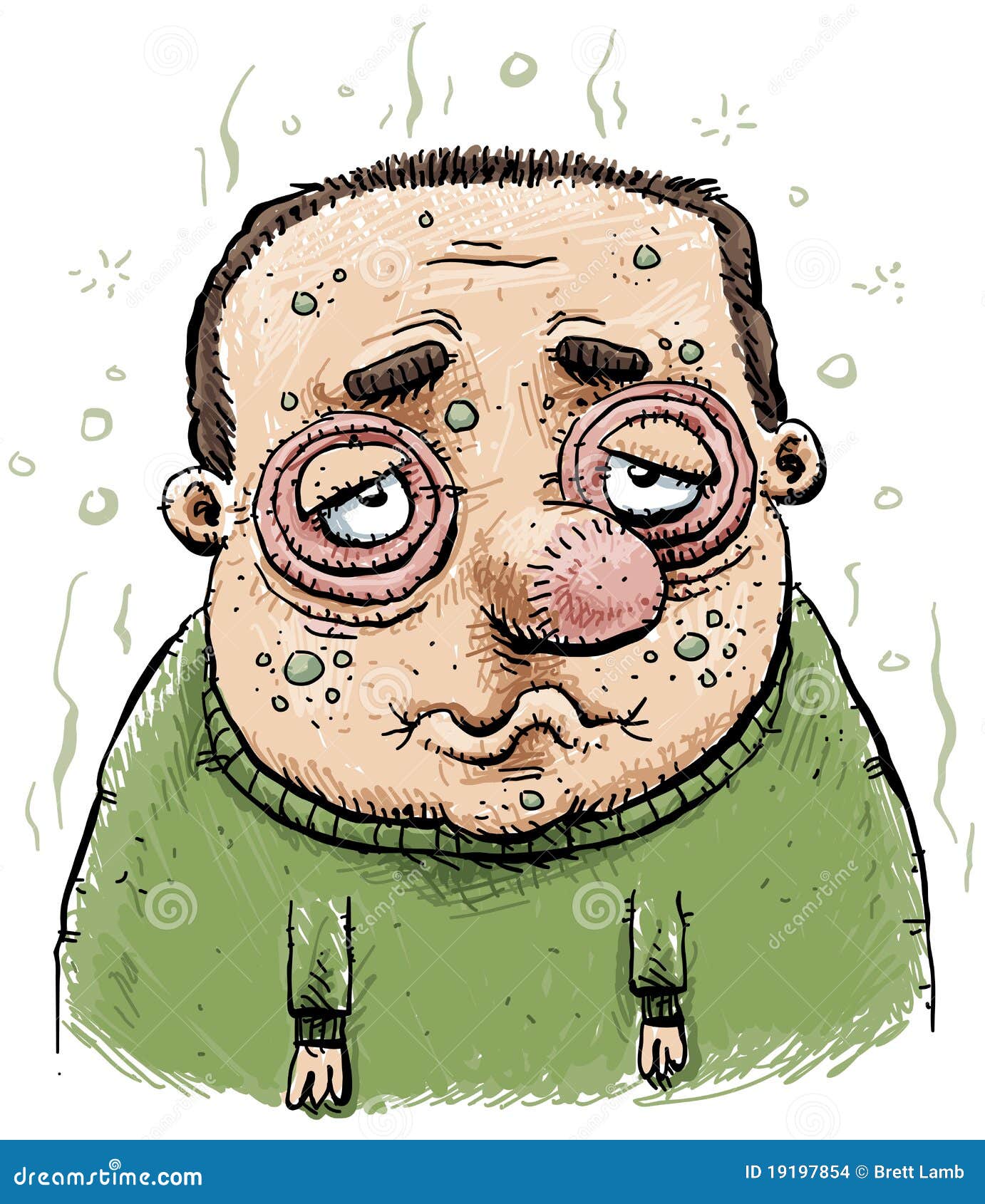 Sick Cartoon Man stock illustration. Illustration of illness - 19197854