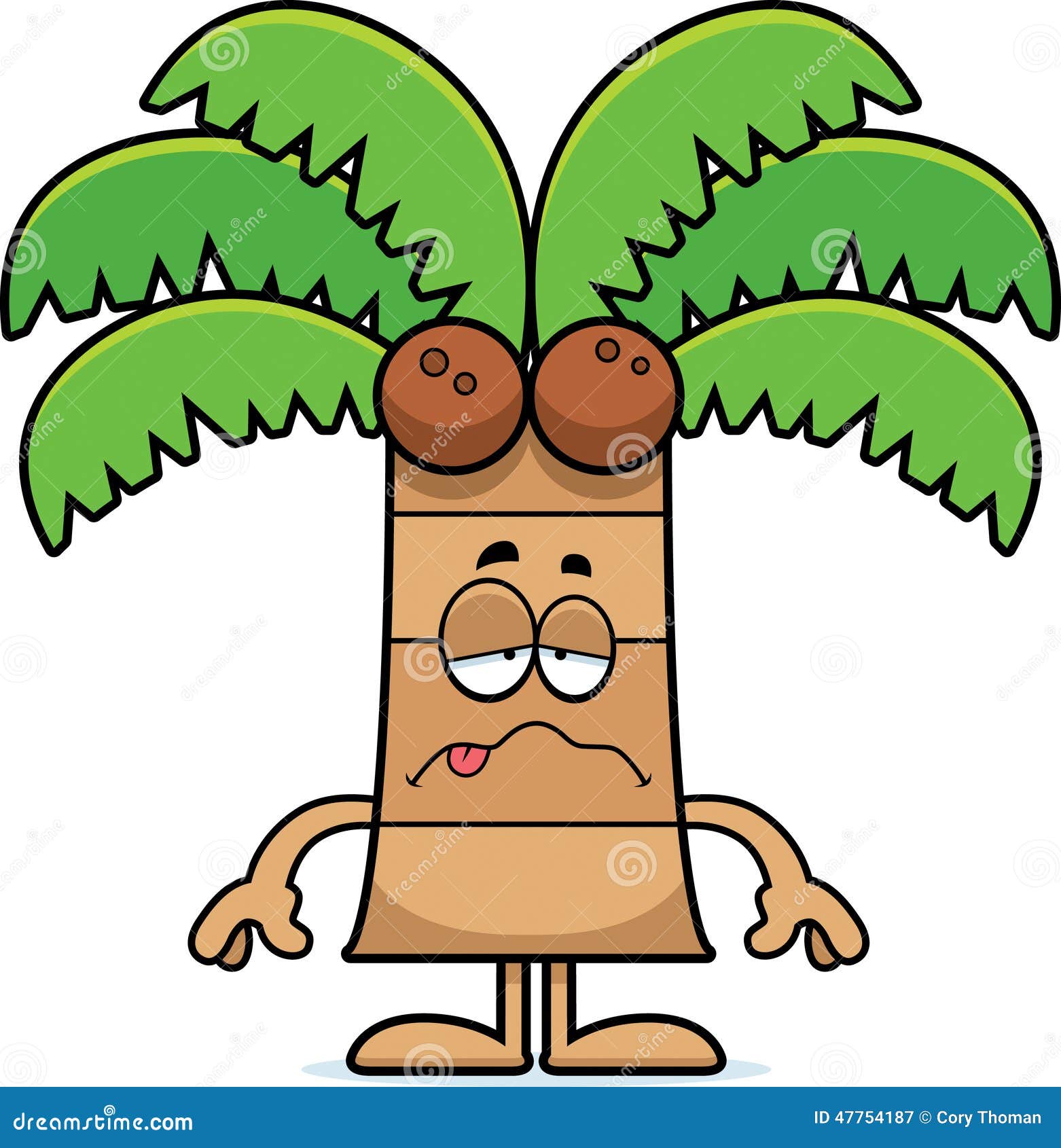 Sick Cartoon Palm Tree stock vector. Illustration of tree - 47754187