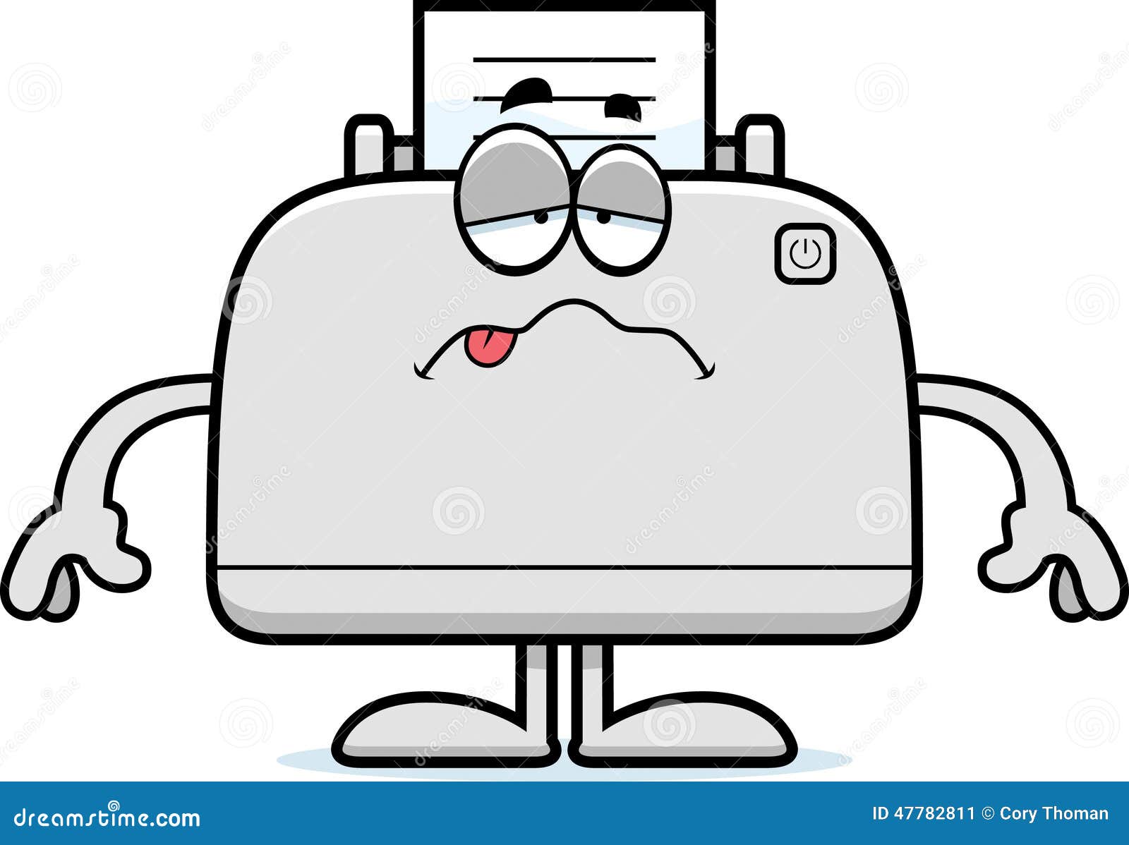 Sick Cartoon Printer stock illustration. Illustration of paper - 47782811