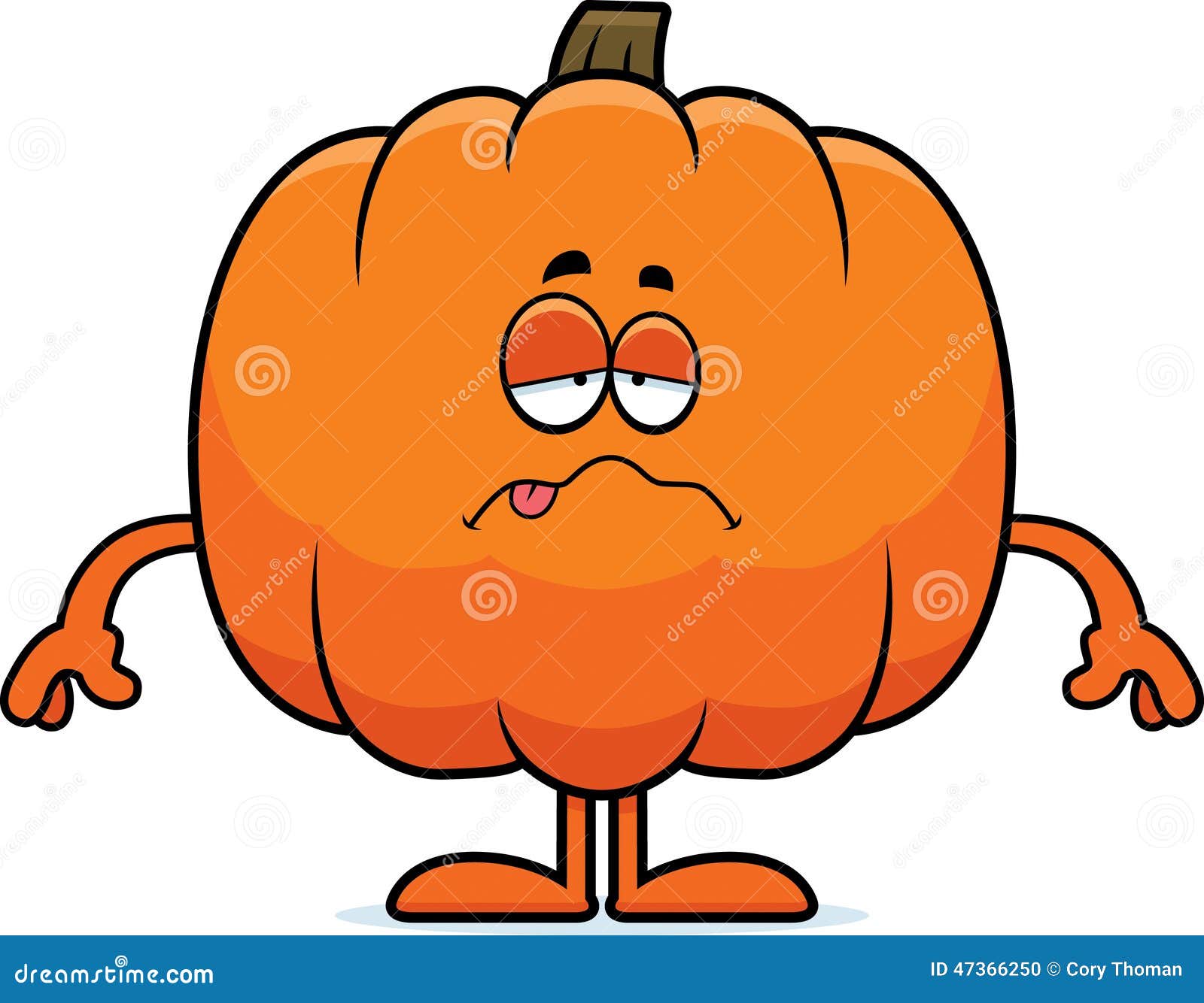 Sick Cartoon Pumpkin stock vector. Illustration of vector - 47366250