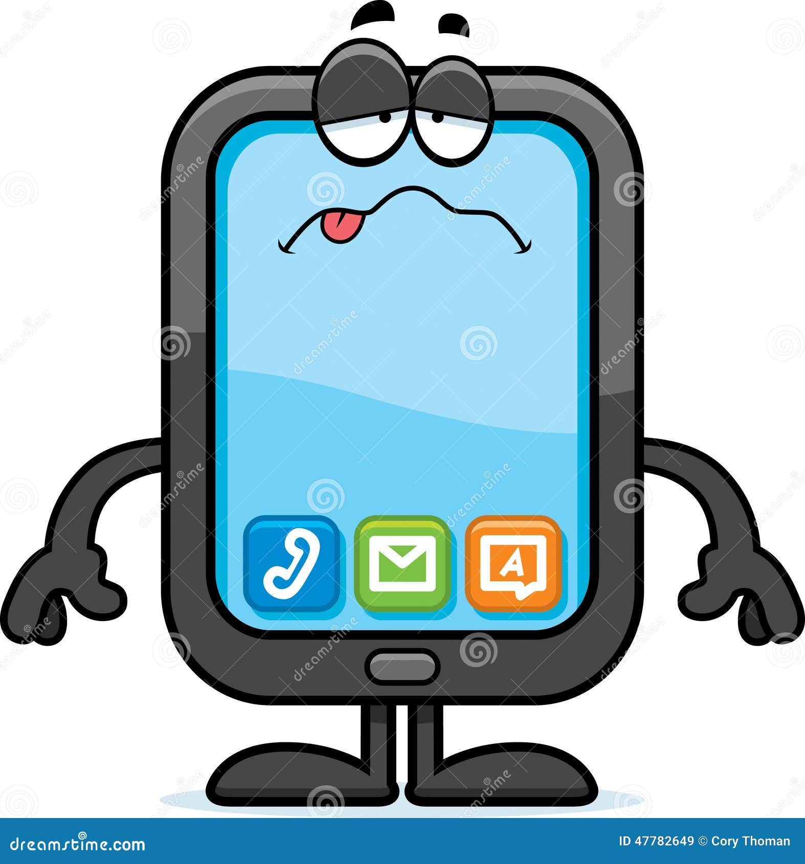 Sick Cartoon Smartphone stock vector. Illustration of cellular - 47782649