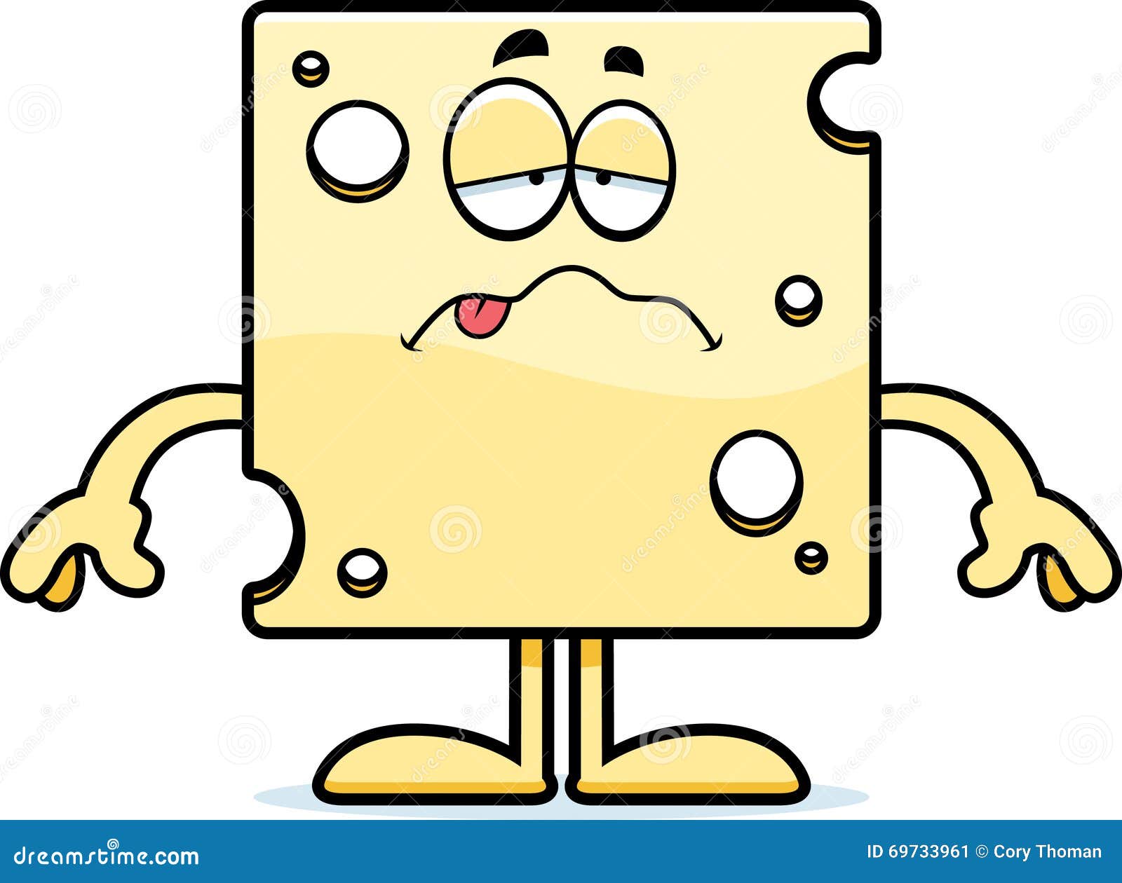 Sick Cartoon Swiss Cheese stock vector. Illustration of slice - 69733961