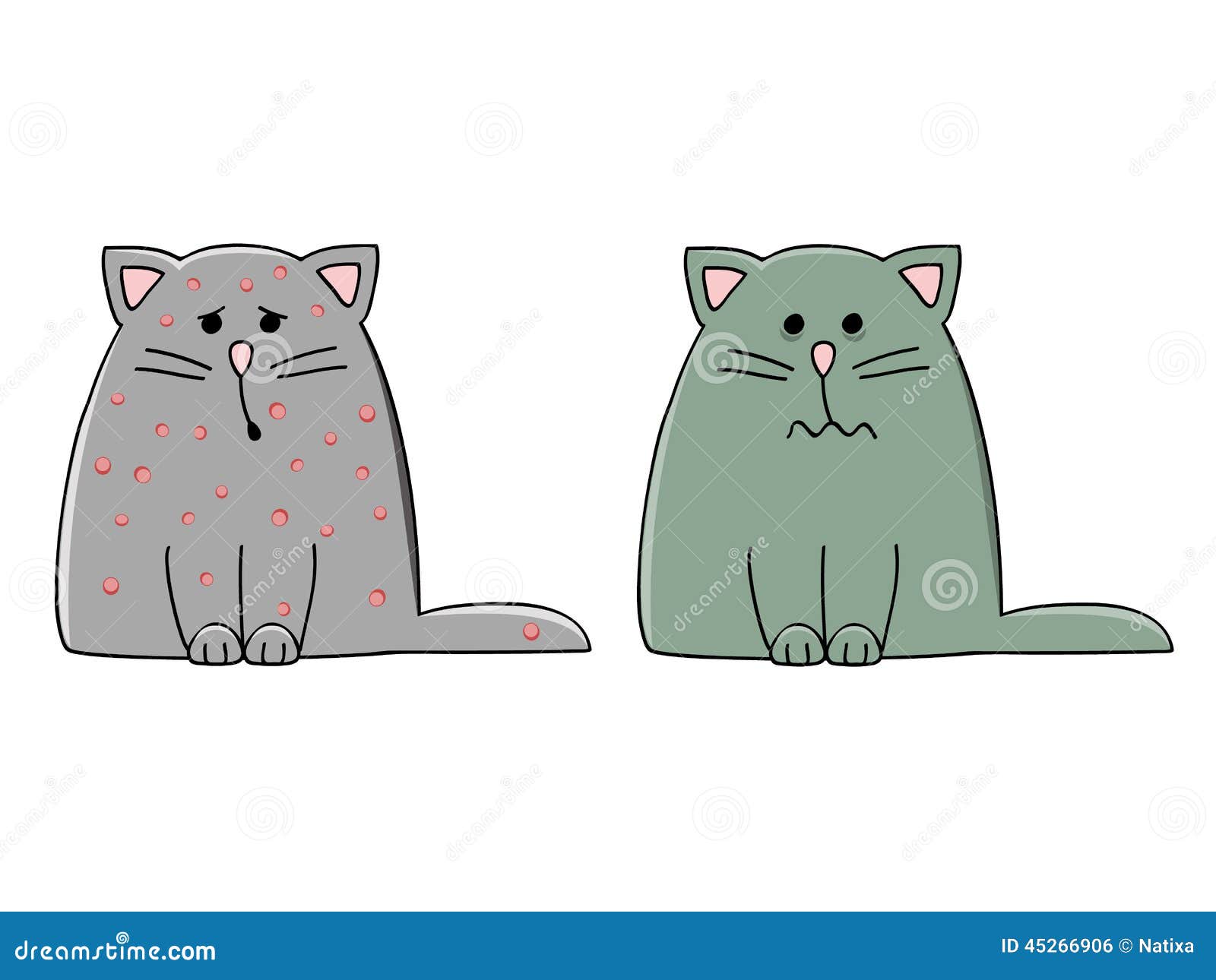 Sick cats stock vector. Illustration of care, sadness - 45266906