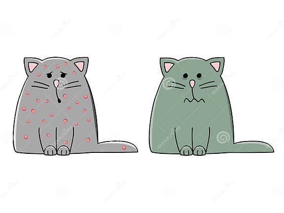 Sick cats stock vector. Illustration of care, sadness - 45266906