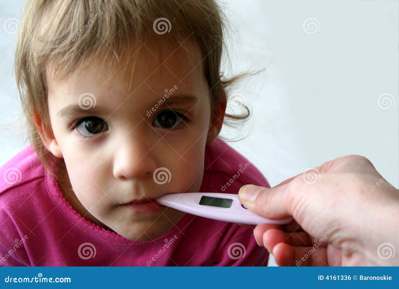Sick Child stock photo. Image of temperature, girl, medical - 4161336