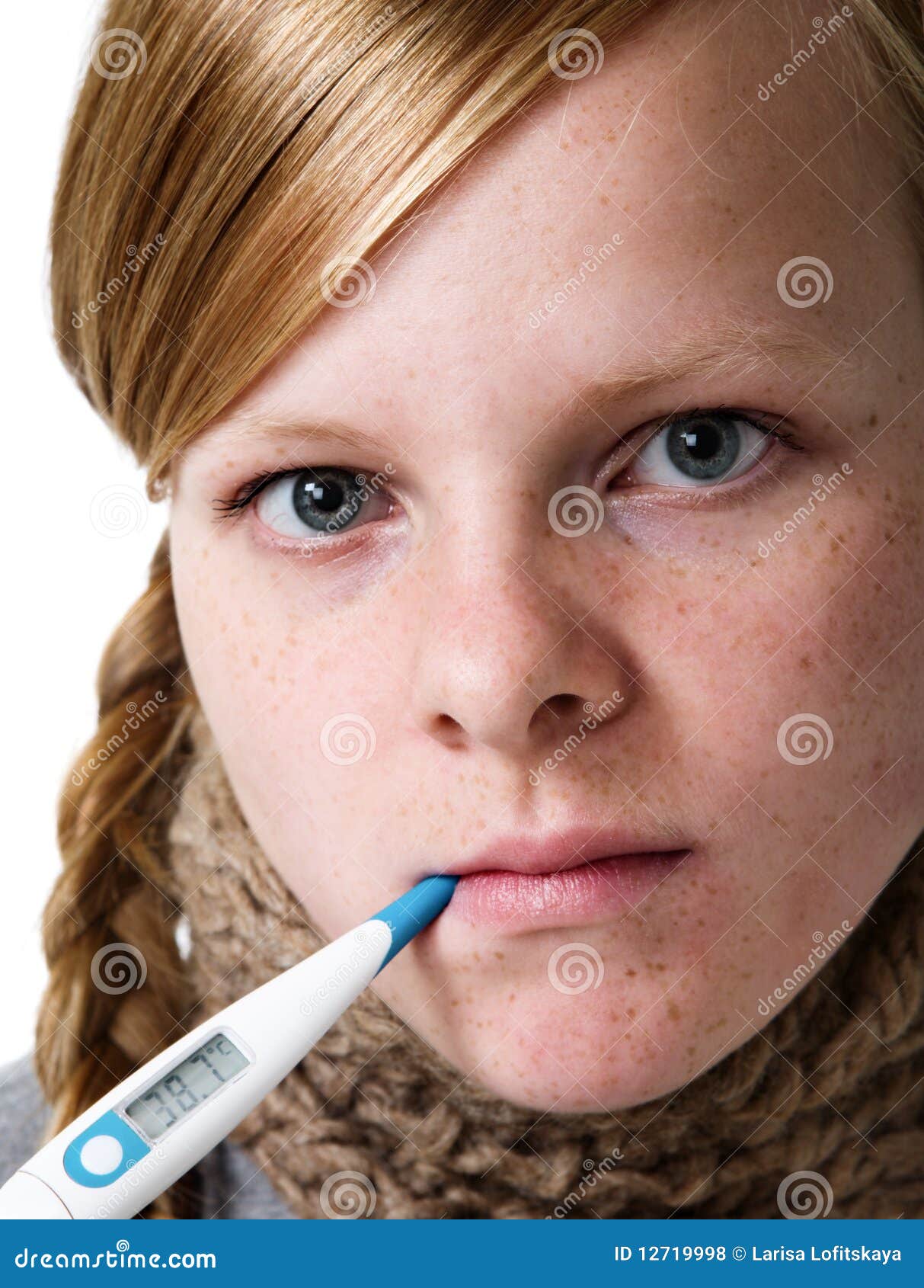 Sick child closeup stock photo. Image of patient, female - 12719998