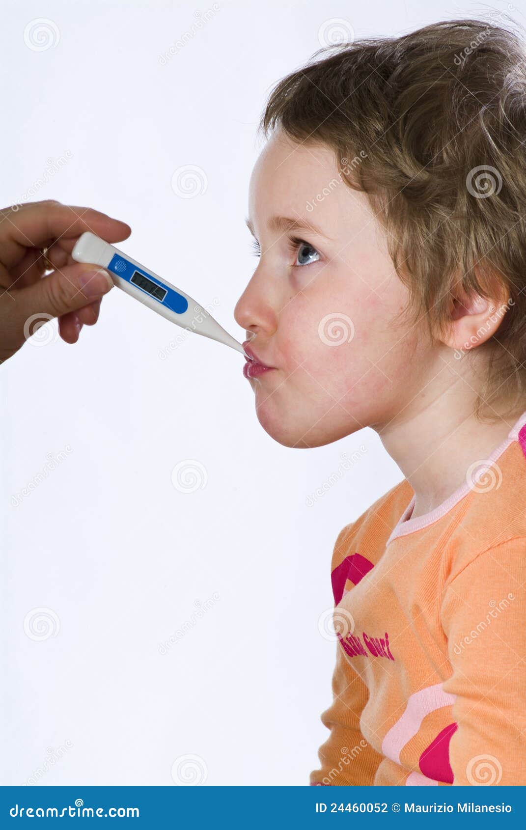 Sick child measuring fever stock photo. Image of healthy - 24460052
