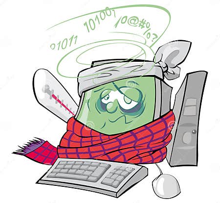 The sick computer stock vector. Illustration of cheerless - 11178051