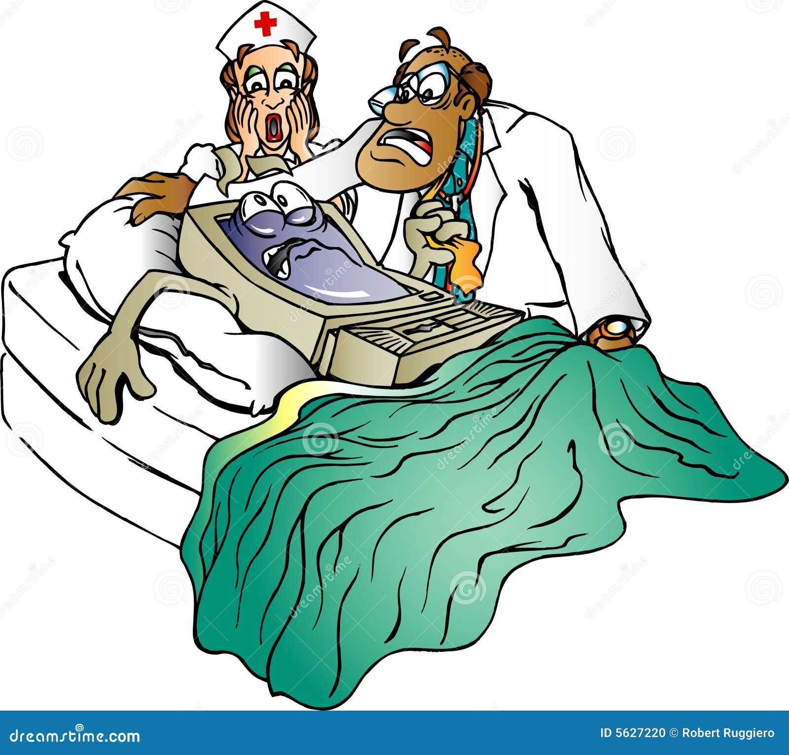 Sick Computer Clipart