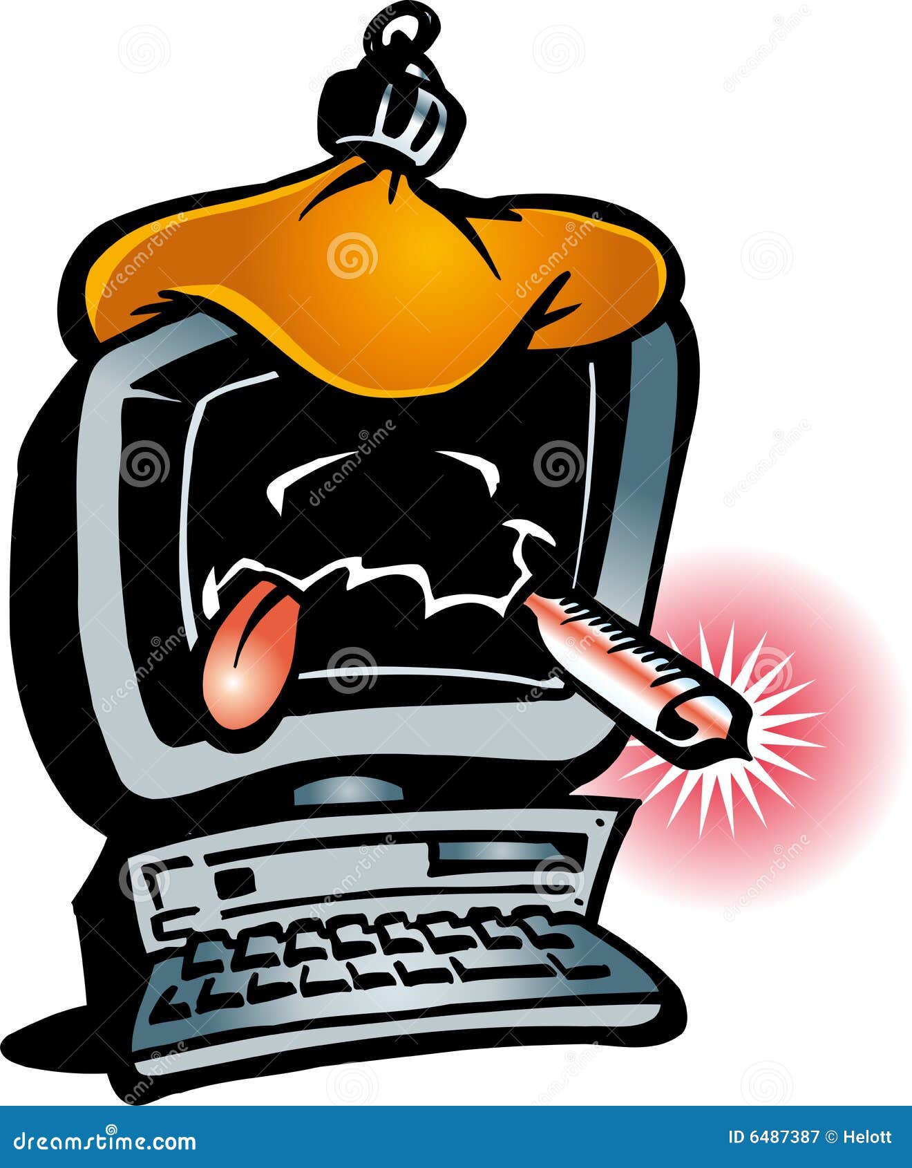 Sick computer stock illustration. Illustration of hardware - 6487387